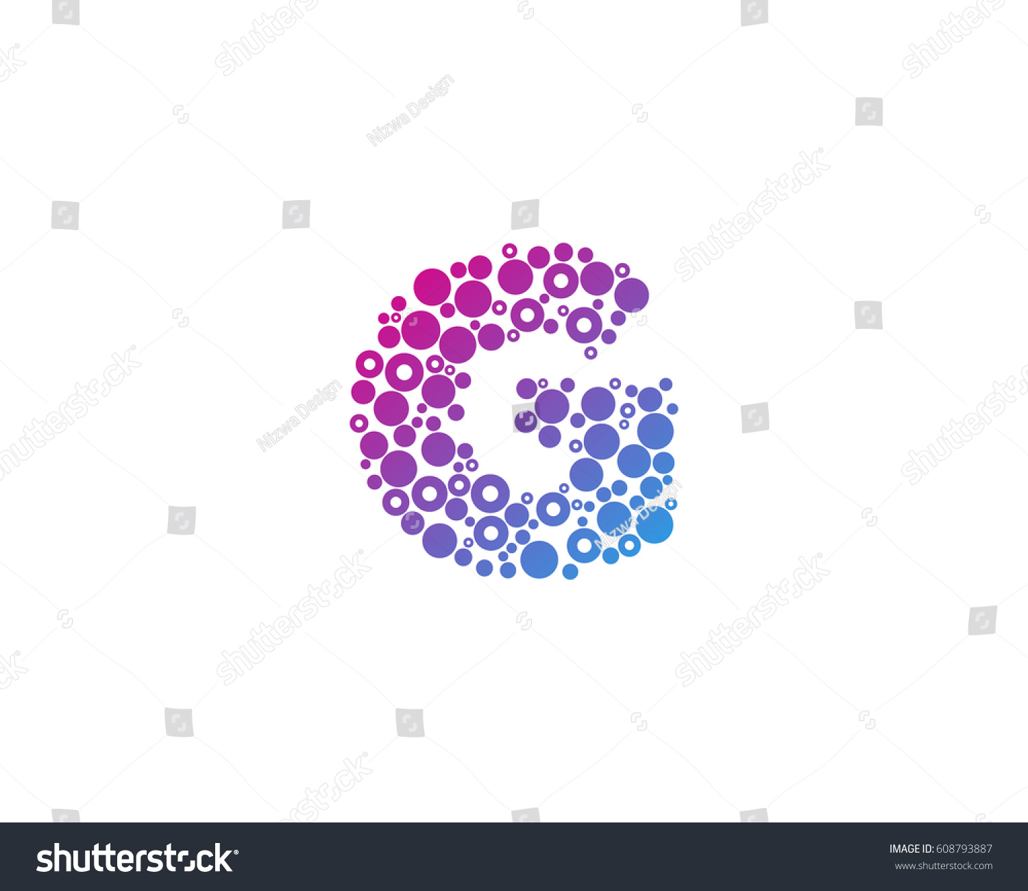 Letter G Dot Circle Bubble Logo: vector de stock (libre de regalías ...