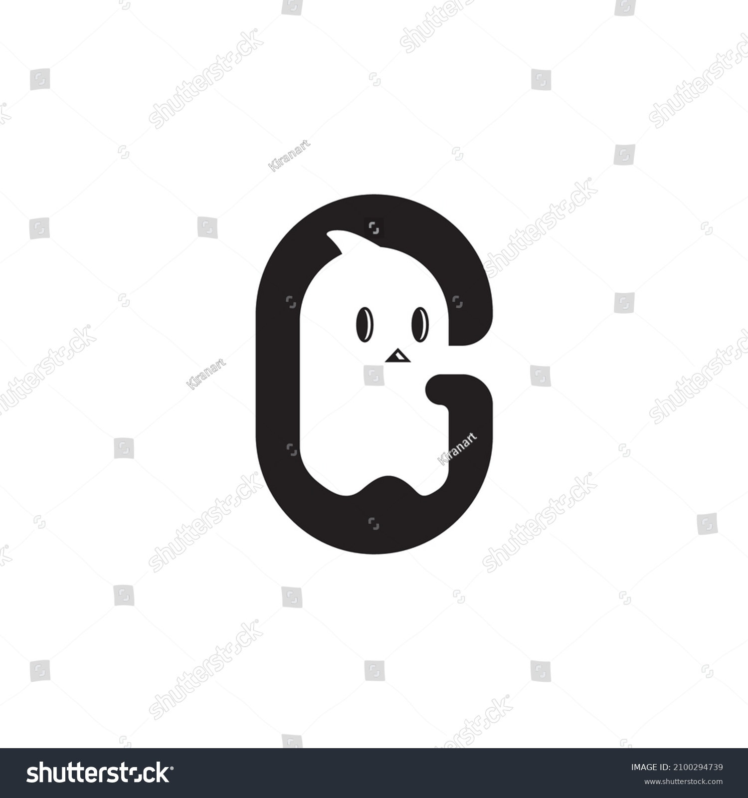 Letter G Ghost Logo Template Vector Stock Vector (Royalty Free ...