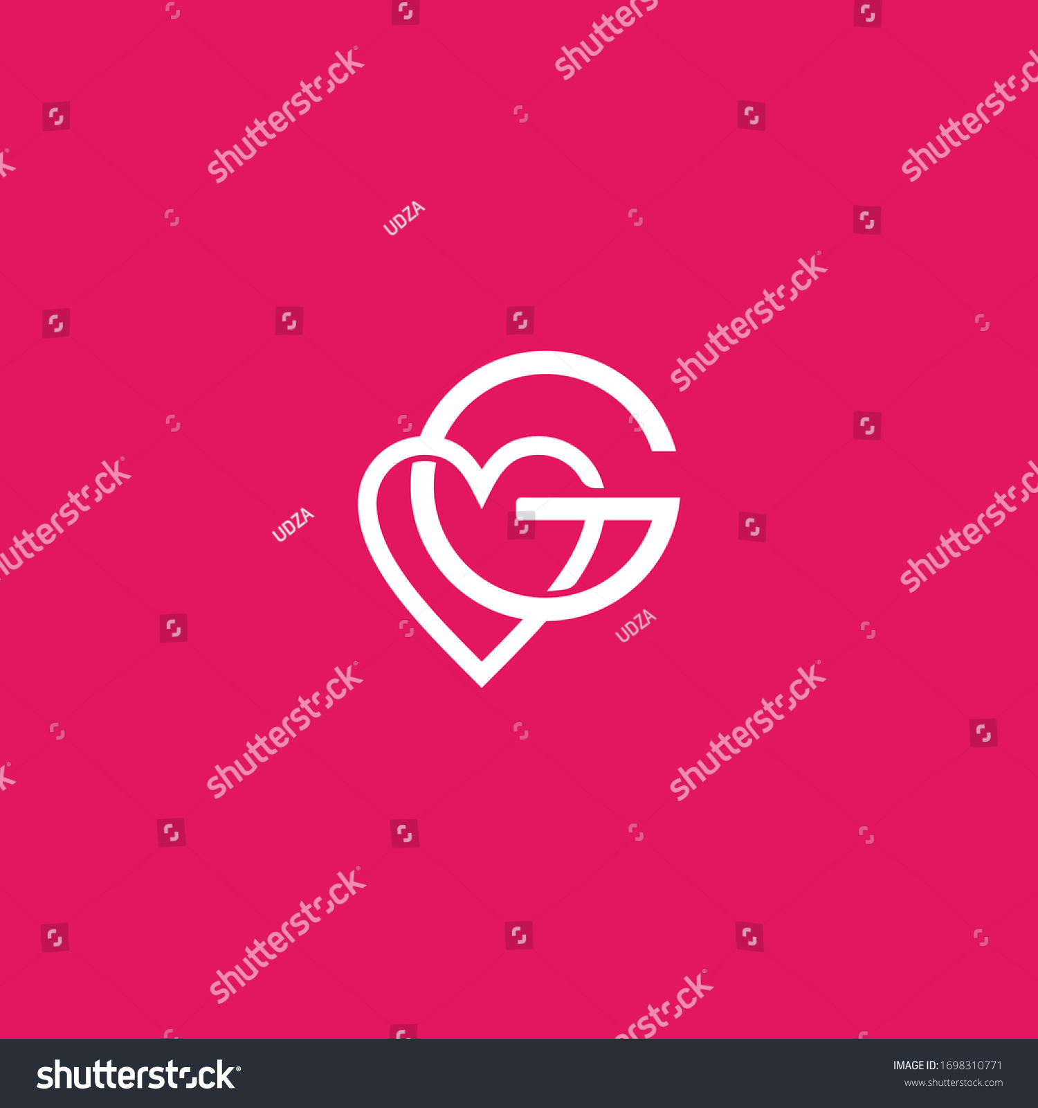Letter G Heart Logo Icon Design Stock Vector (Royalty Free) 1698310771