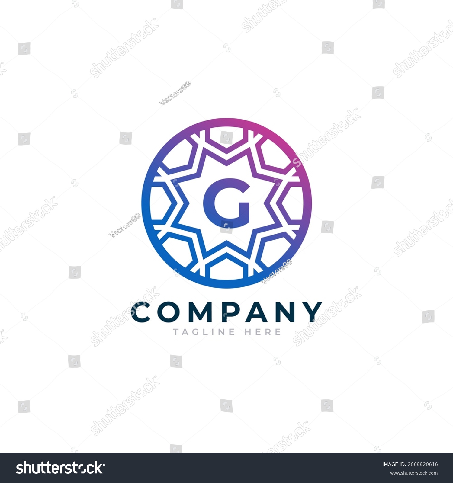 Letter G Inside Circle Shape Logo Stock Vector (Royalty Free ...