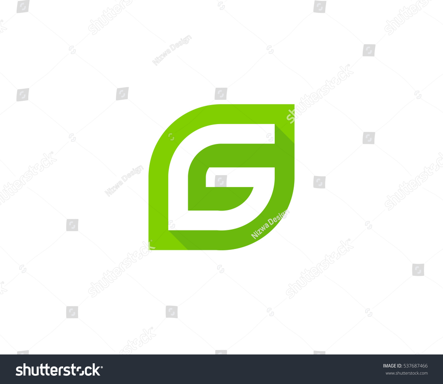 Letter G Leaf Logo Design Template Stock Vector (Royalty Free ...
