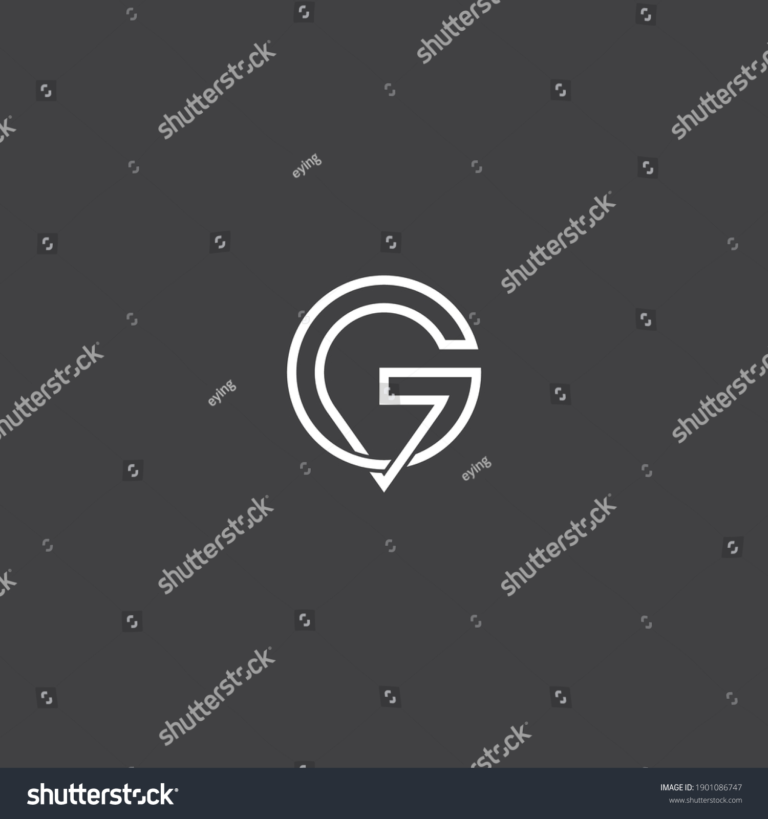 Letter G Pin Point Map Simple Stock Vector (Royalty Free) 1901086747 ...