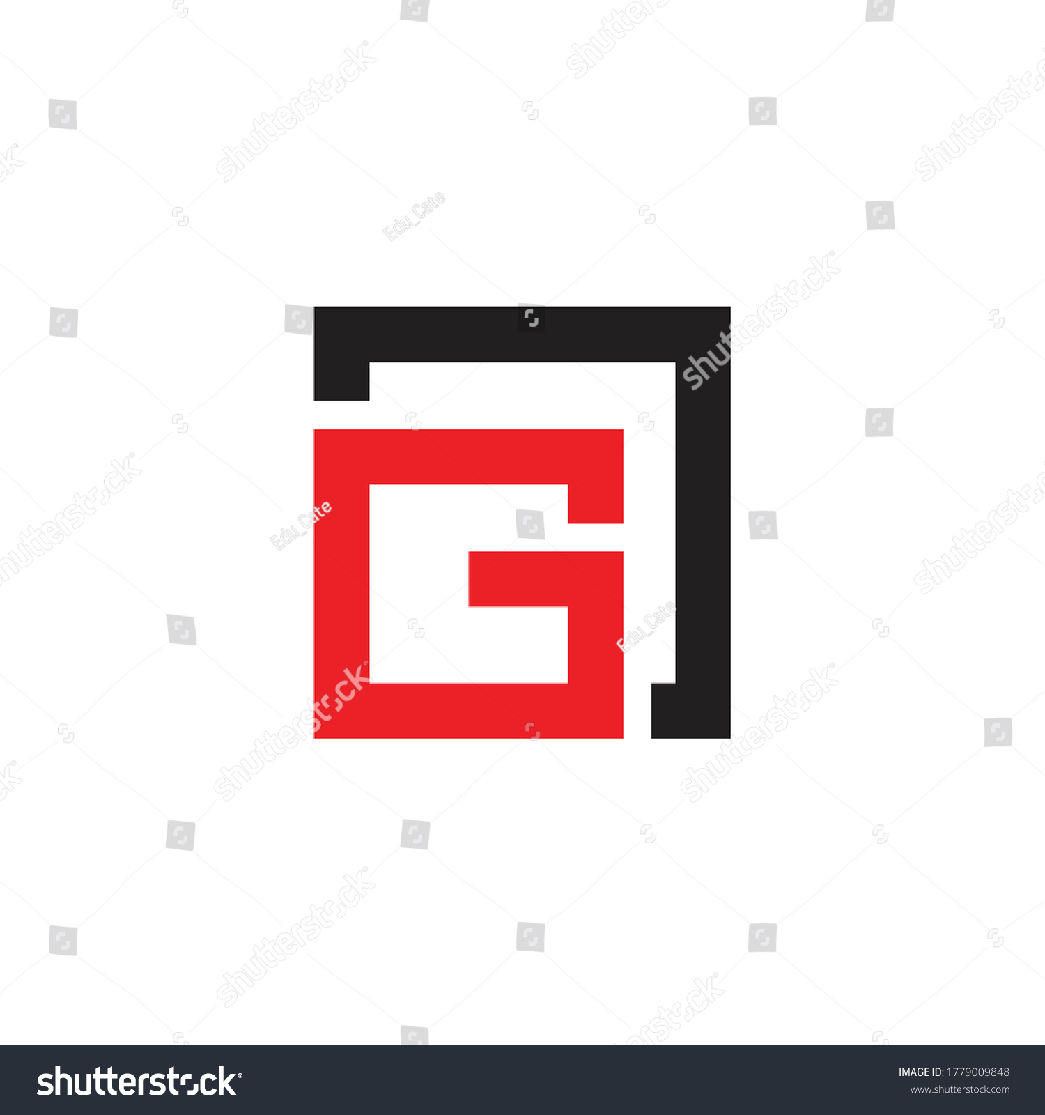Letter G Square Linear Design Symbol Stock Vector (Royalty Free ...