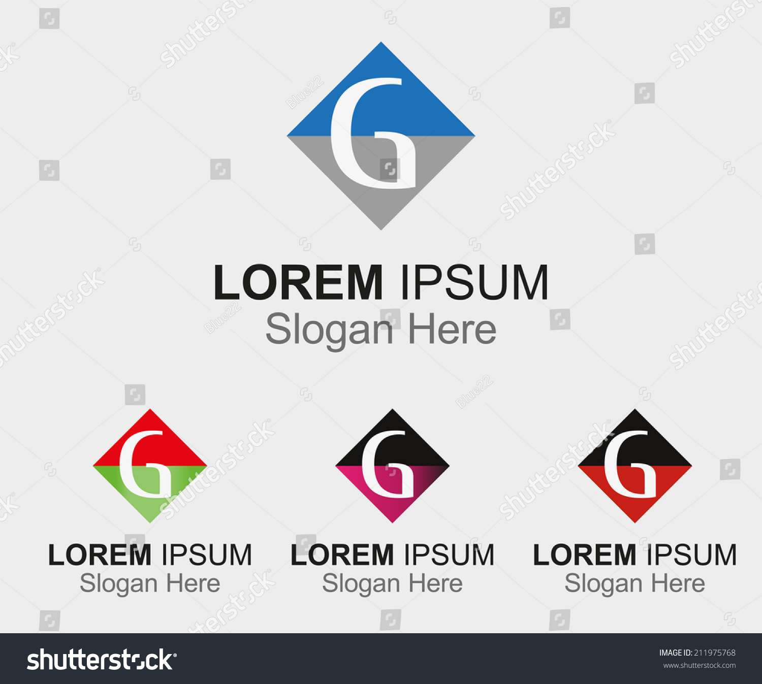 Letter G Template Design Vector Stock Vector (Royalty Free) 211975768