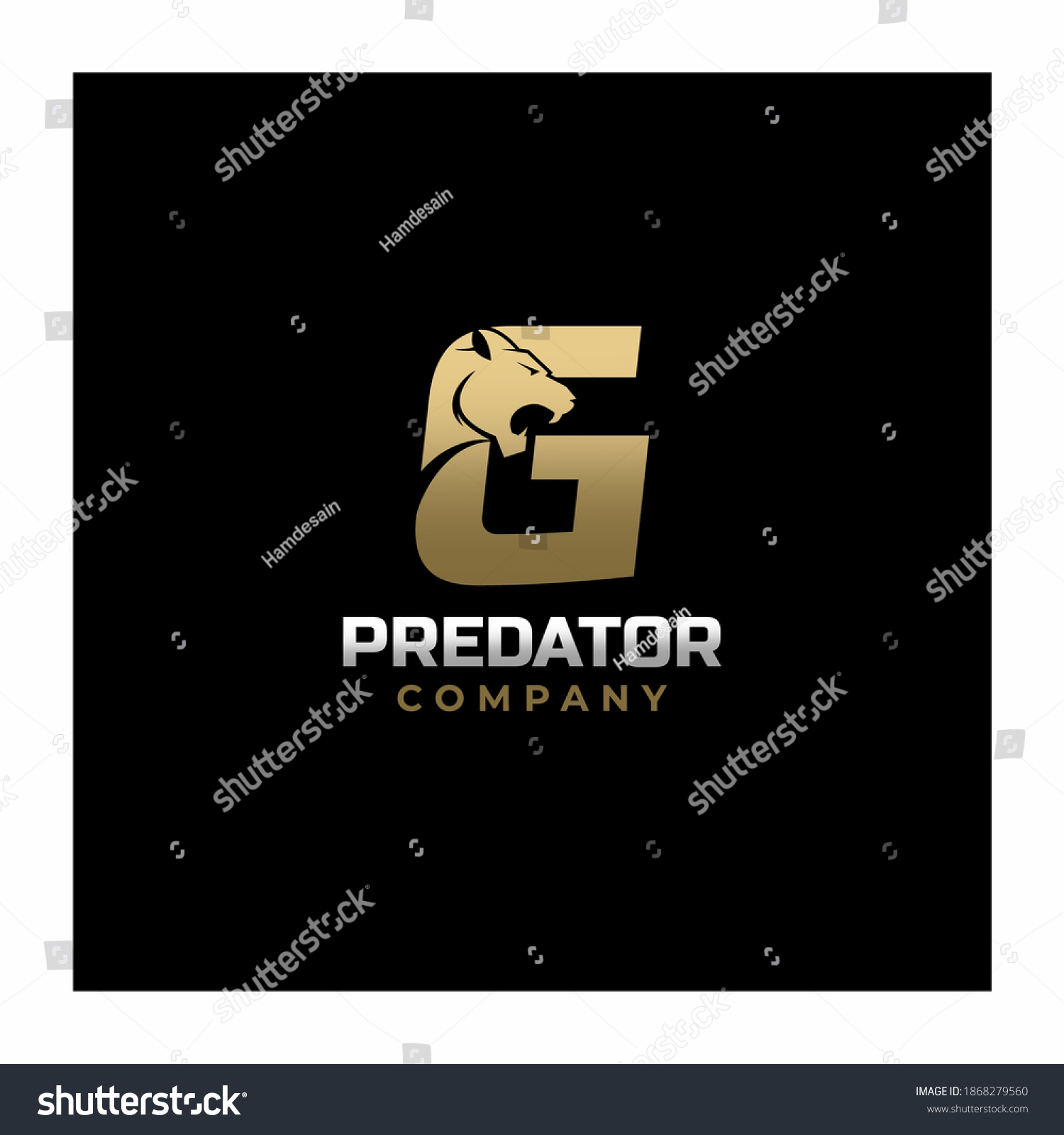 Letter G Tiger Predator Logo Design Stock Vector (Royalty Free ...