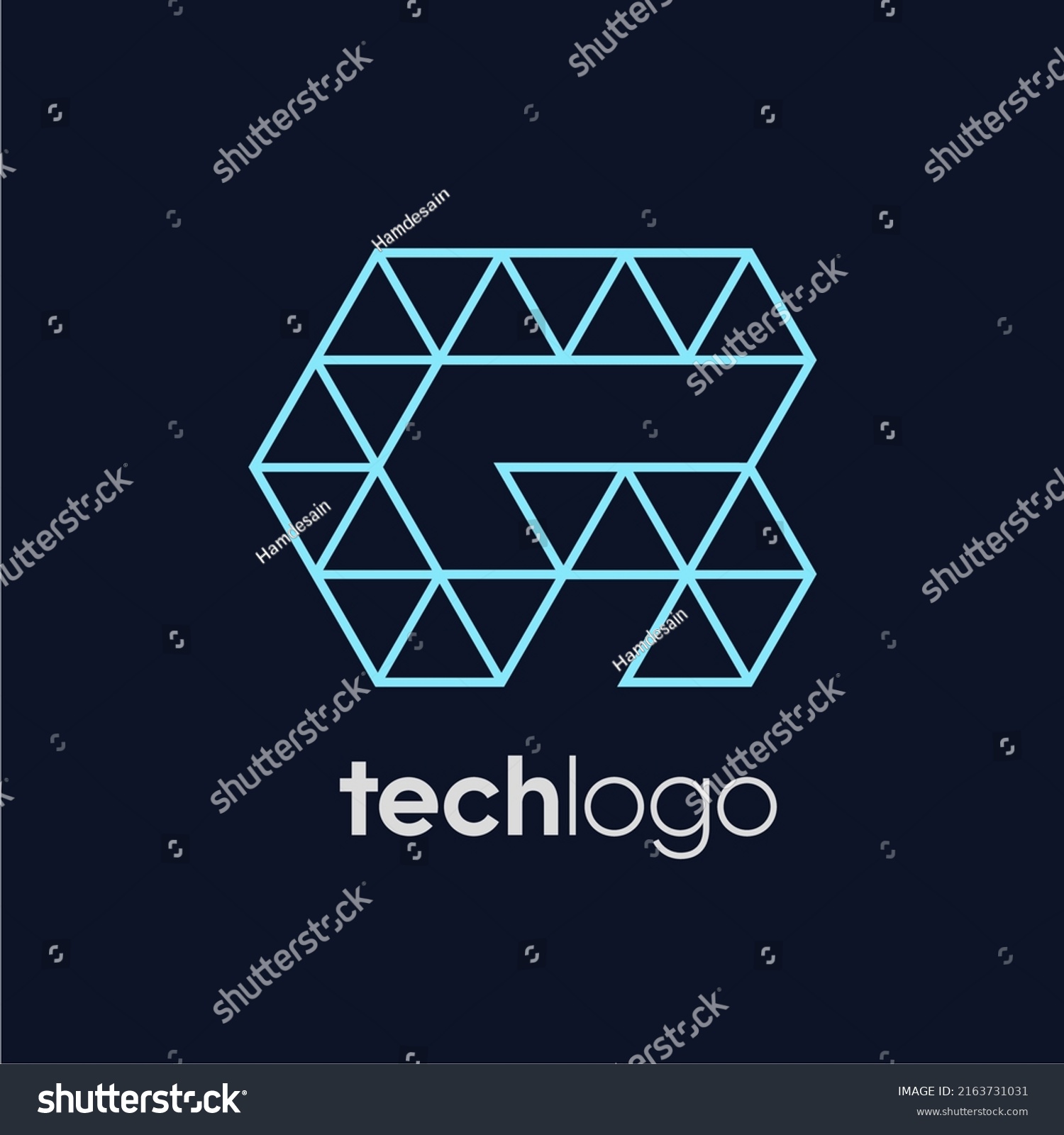 Letter G Triangle Polygon Tech Logo Stock Vector (Royalty Free ...