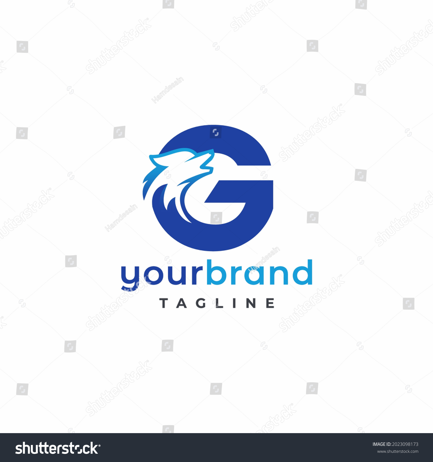 Letter G Wolf Logo Design Vector Stock Vector (Royalty Free) 2023098173