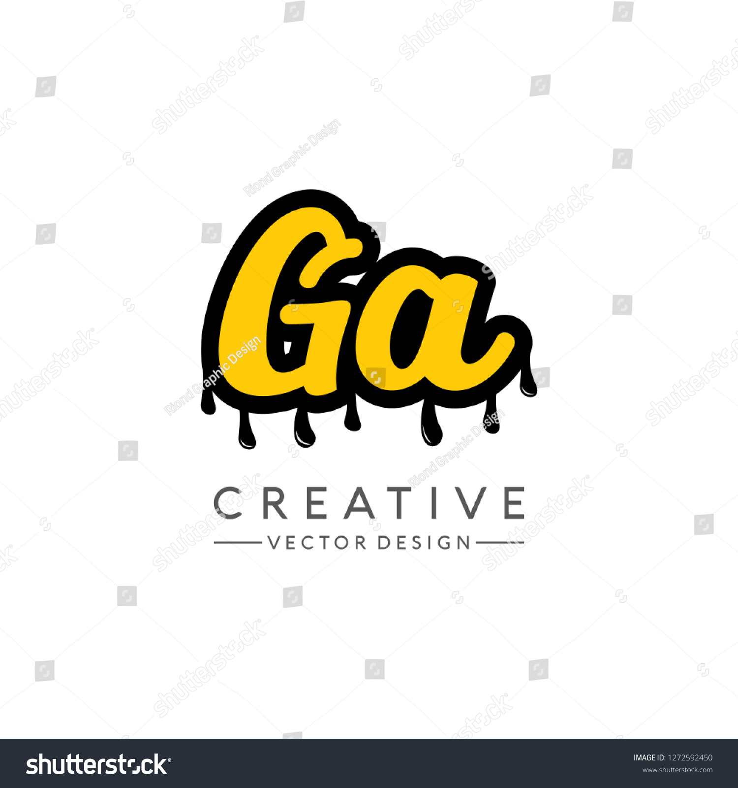 Letter Ga Logo Design Vector Template Stock Vector (Royalty Free ...
