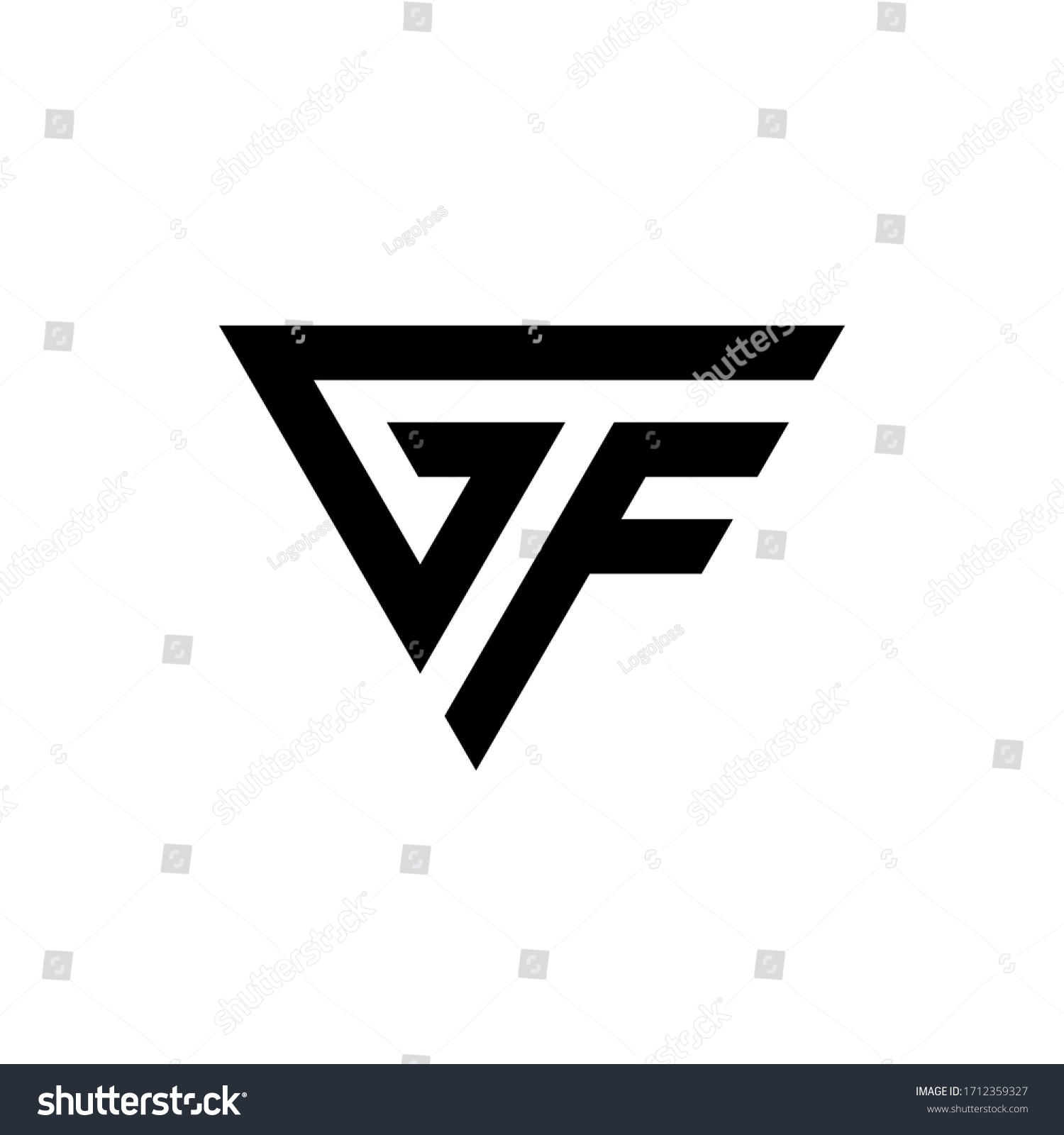 Letter Gf Logo Design Template Stock Vector (Royalty Free) 1712359327