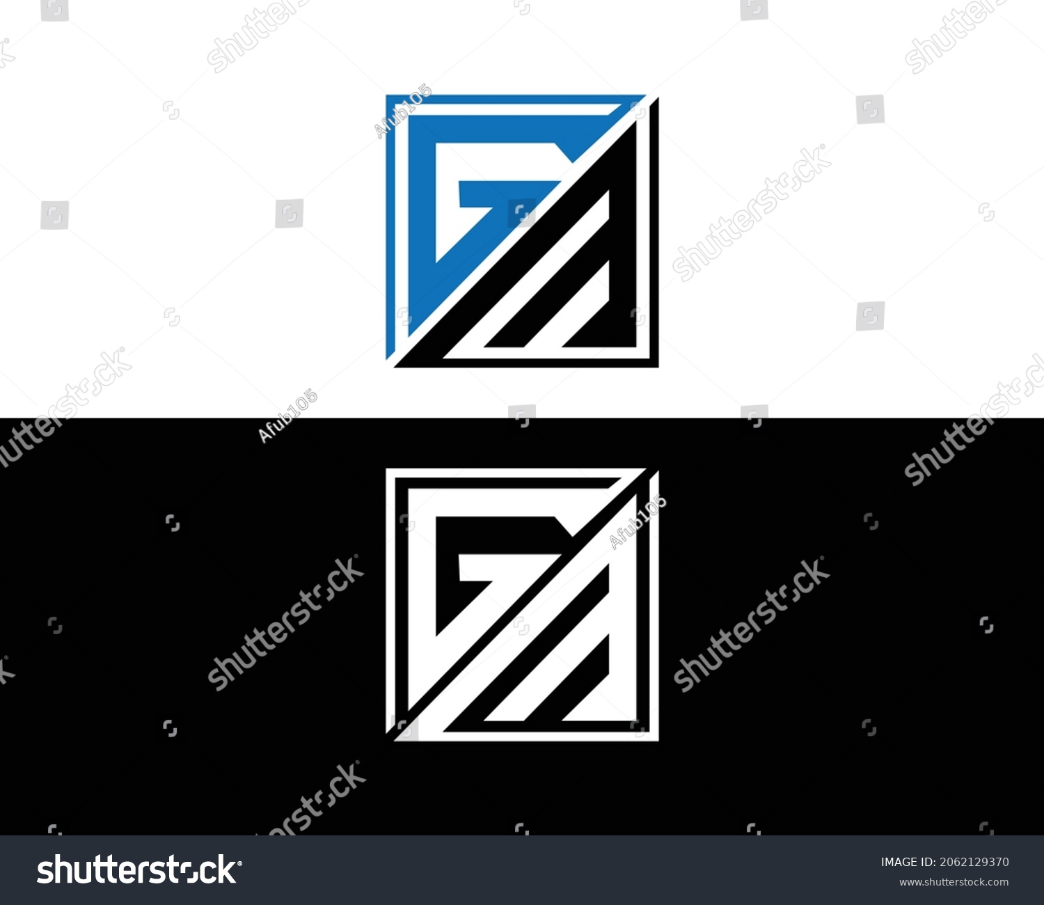 Letter Gm Initial Logo Design Template Stock Vector (Royalty Free ...
