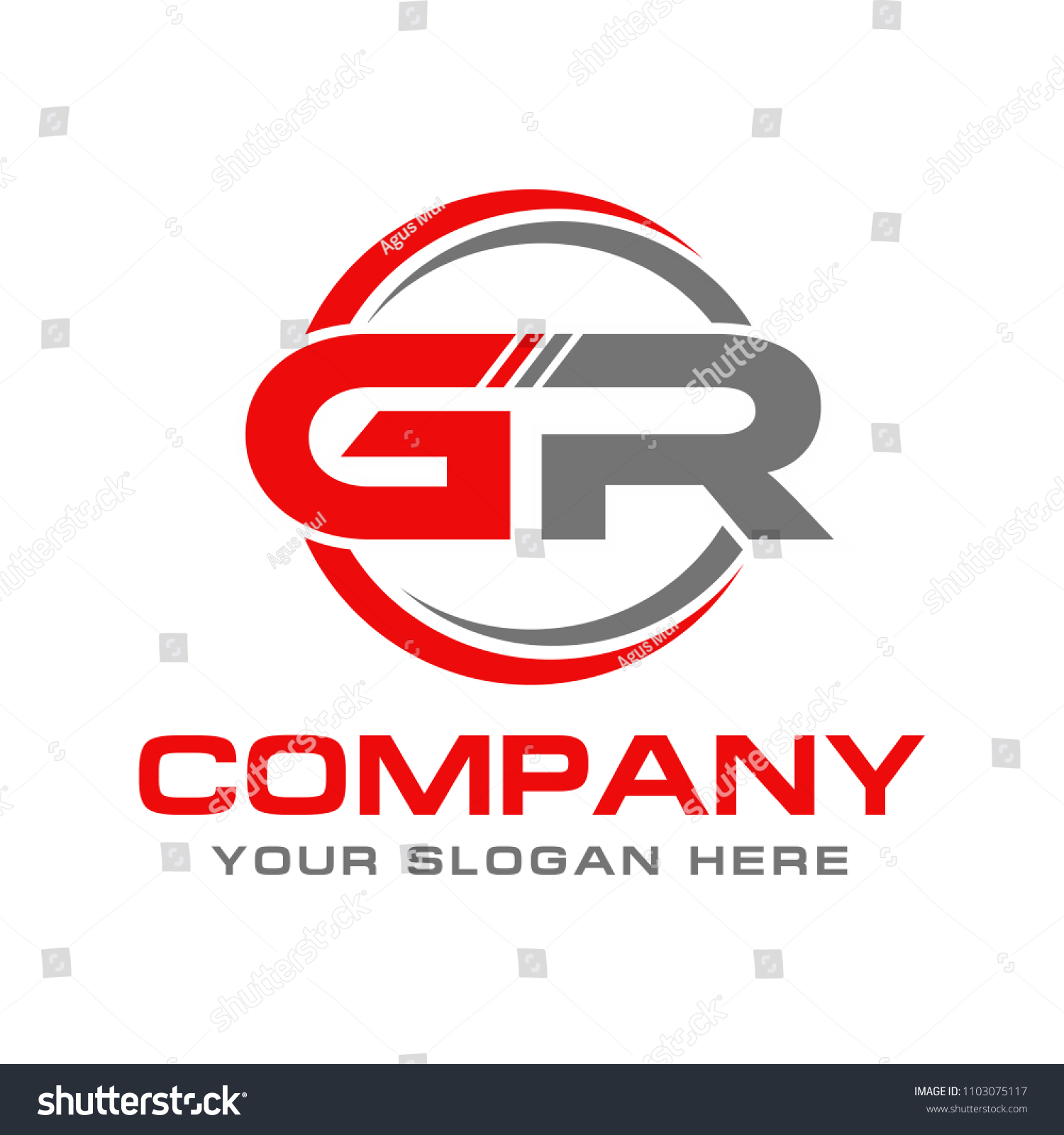 Letter Gr Initial Logo Logo Design: vector de stock (libre de regalías ...