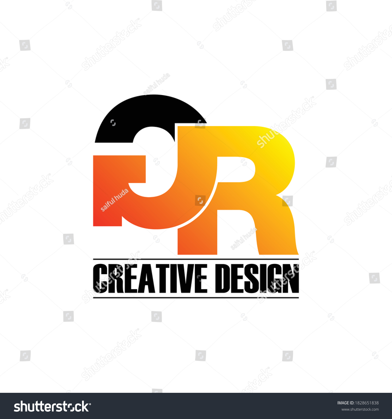 Letter Gr Simple Monogram Logo Design Stock Vector (Royalty Free ...