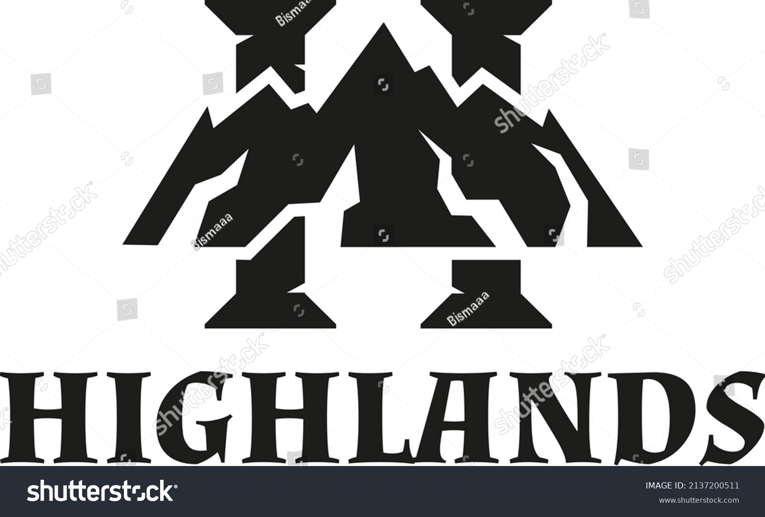 Letter H Mountain Vector Logo Stock Vector (Royalty Free) 2137200511 ...