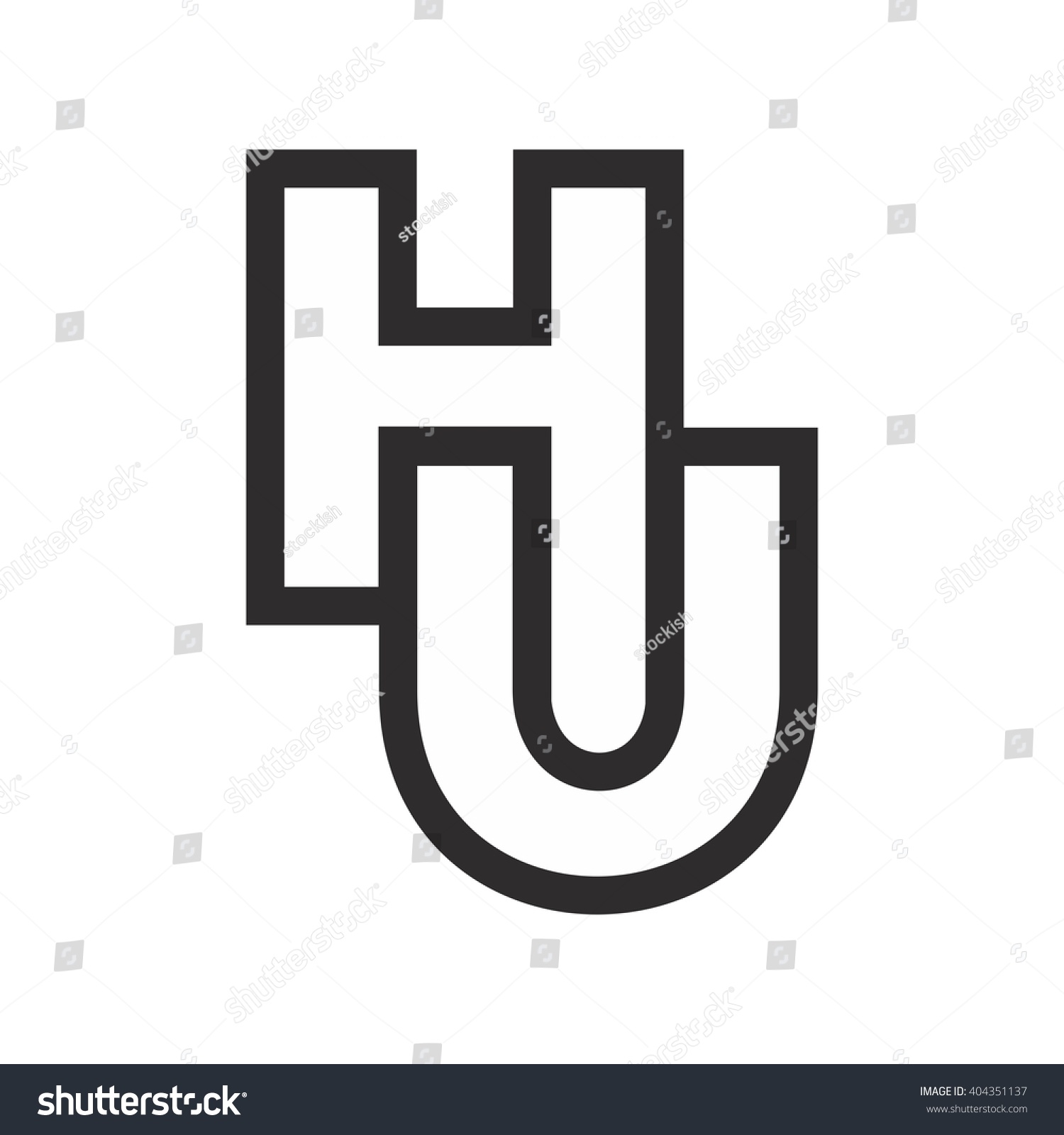 Letter H U Logo Vector Stock Vector (Royalty Free) 404351137 | Shutterstock