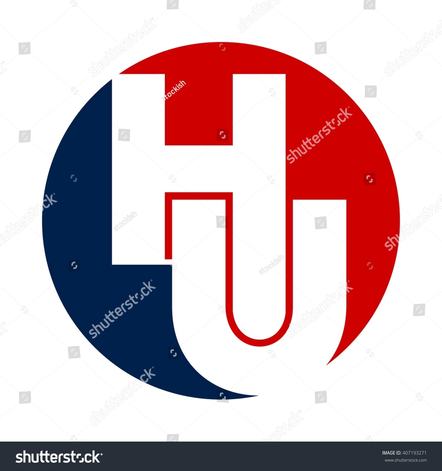 Letter H U Logo Vector Stock Vector (Royalty Free) 407193271 | Shutterstock