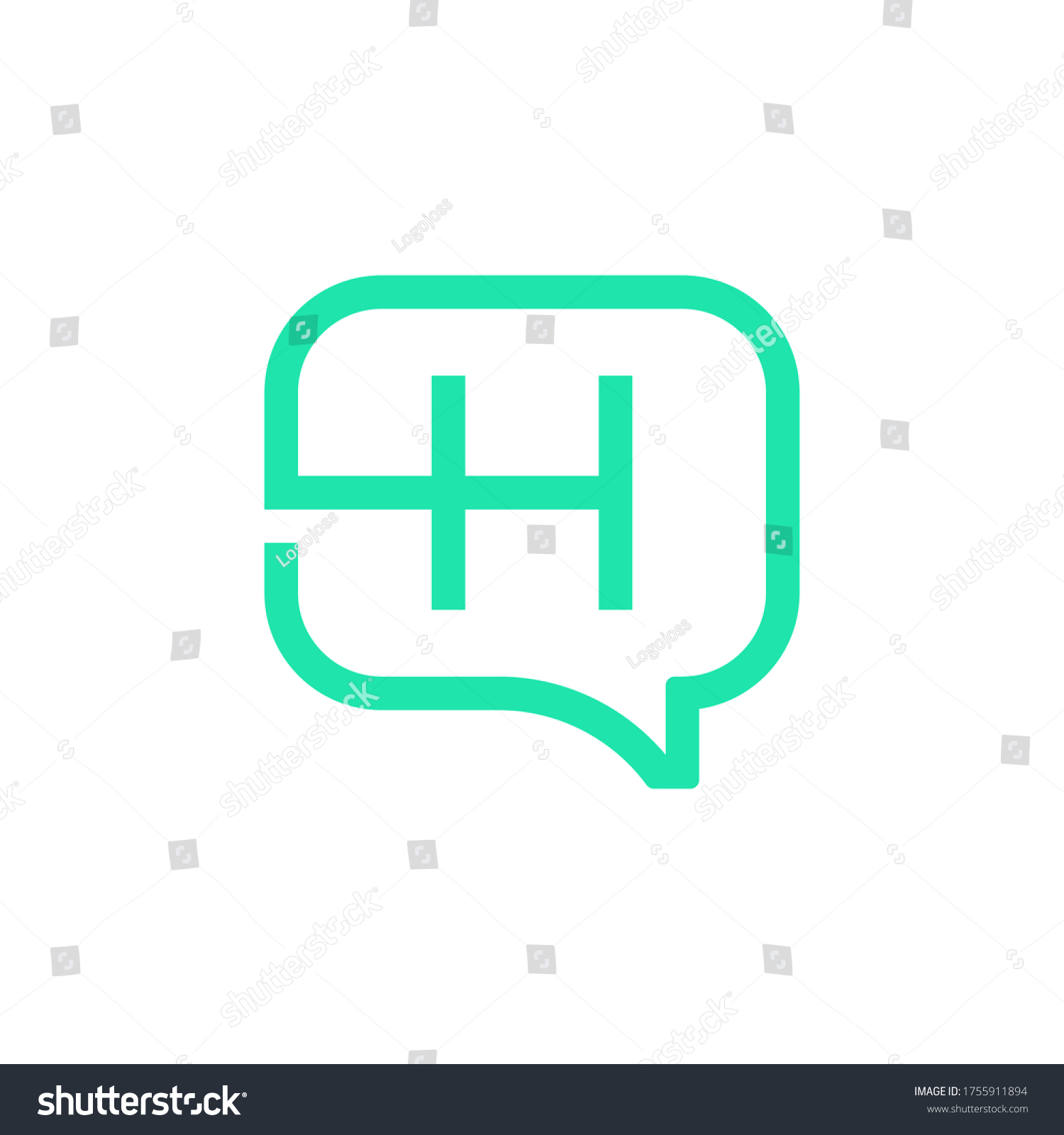 Letter H Chat Logo Icon Vector Stock Vector (Royalty Free) 1755911894