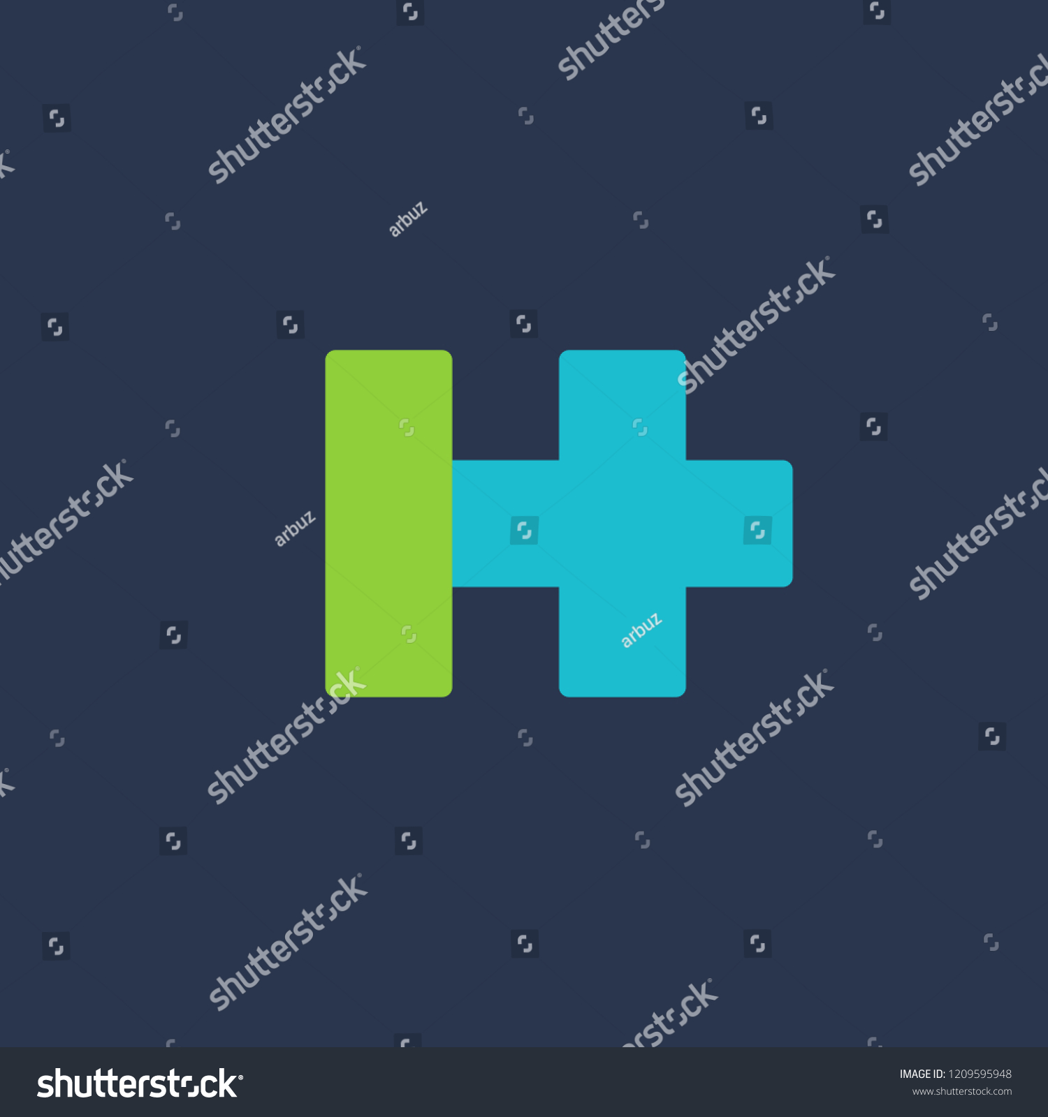 Letter H Cross Plus Logo Icon Stock Vector (Royalty Free) 1209595948 ...