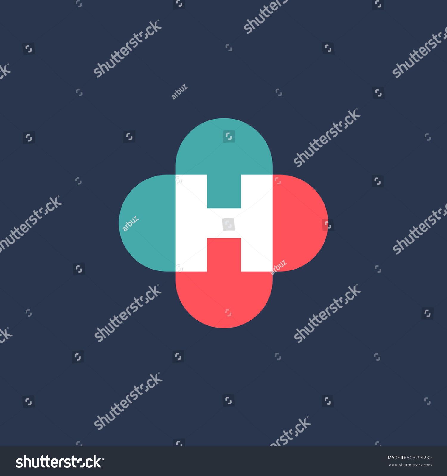 Letter H Cross Plus Logo Icon: เวกเตอร์สต็อก (ปลอดค่าลิขสิทธิ์) 503294239