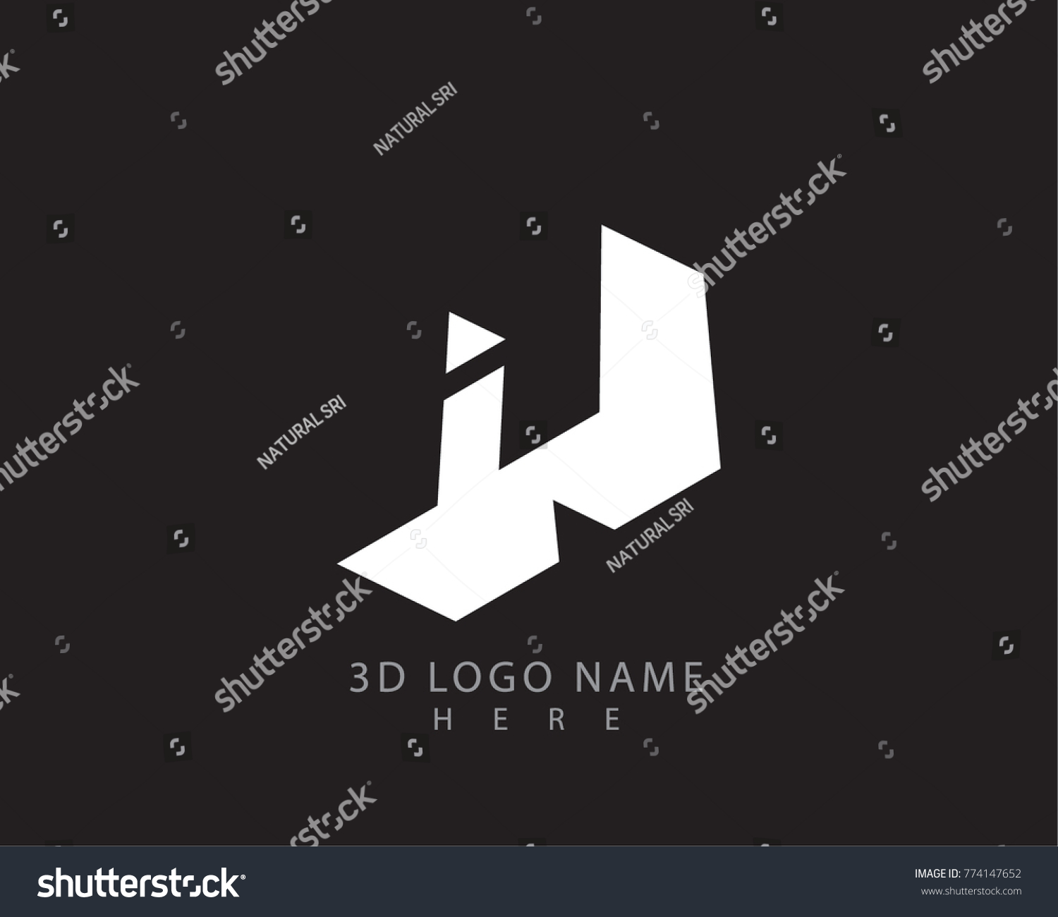 Letter H 3d Logo Vector Black Stock Vector (Royalty Free) 774147652