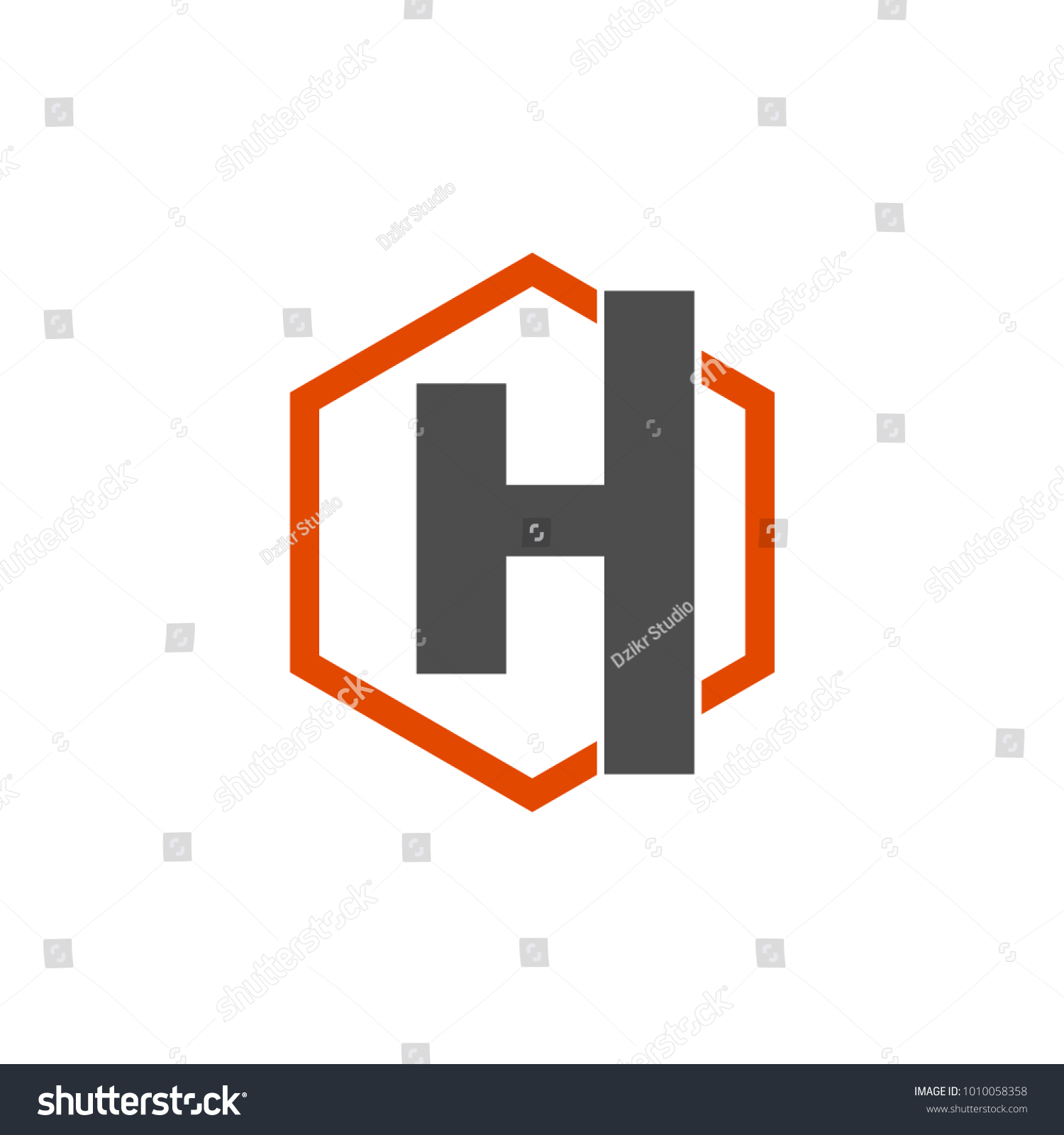 Letter H Hexagon Logo Stock Vector (Royalty Free) 1010058358 | Shutterstock