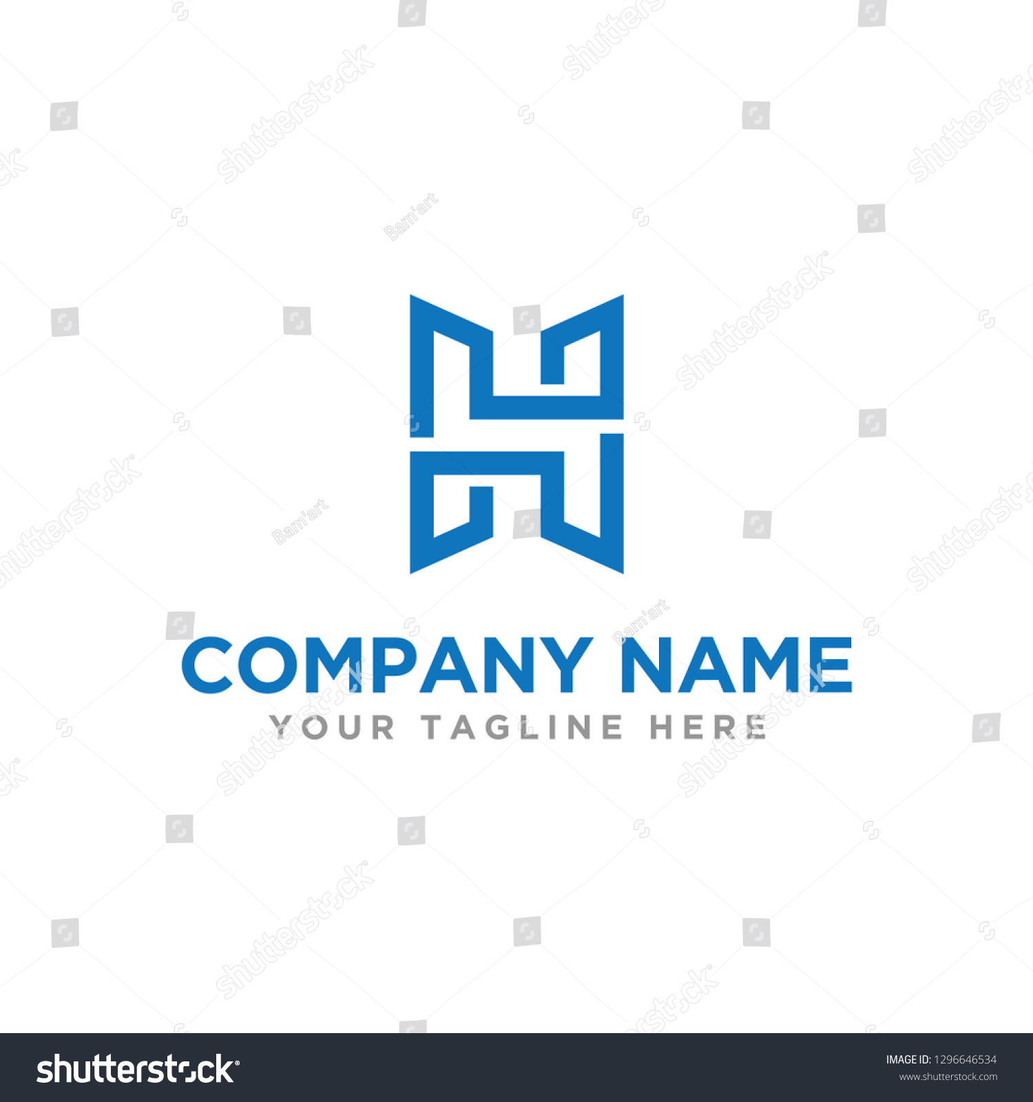 Letter H Logo Design Vector Stock Vector (Royalty Free) 1296646534 ...