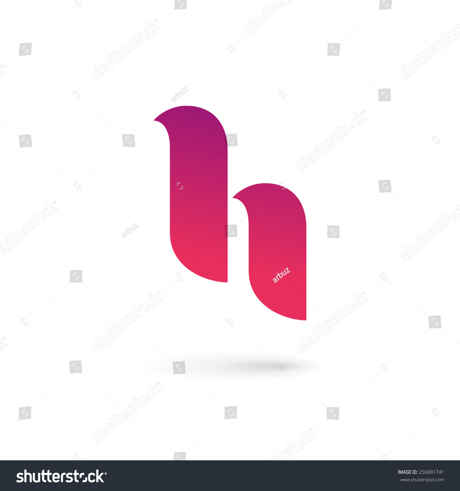 H harfi logo simgesi tasarım şablonu Stok Vektör (Telifsiz) 256891741