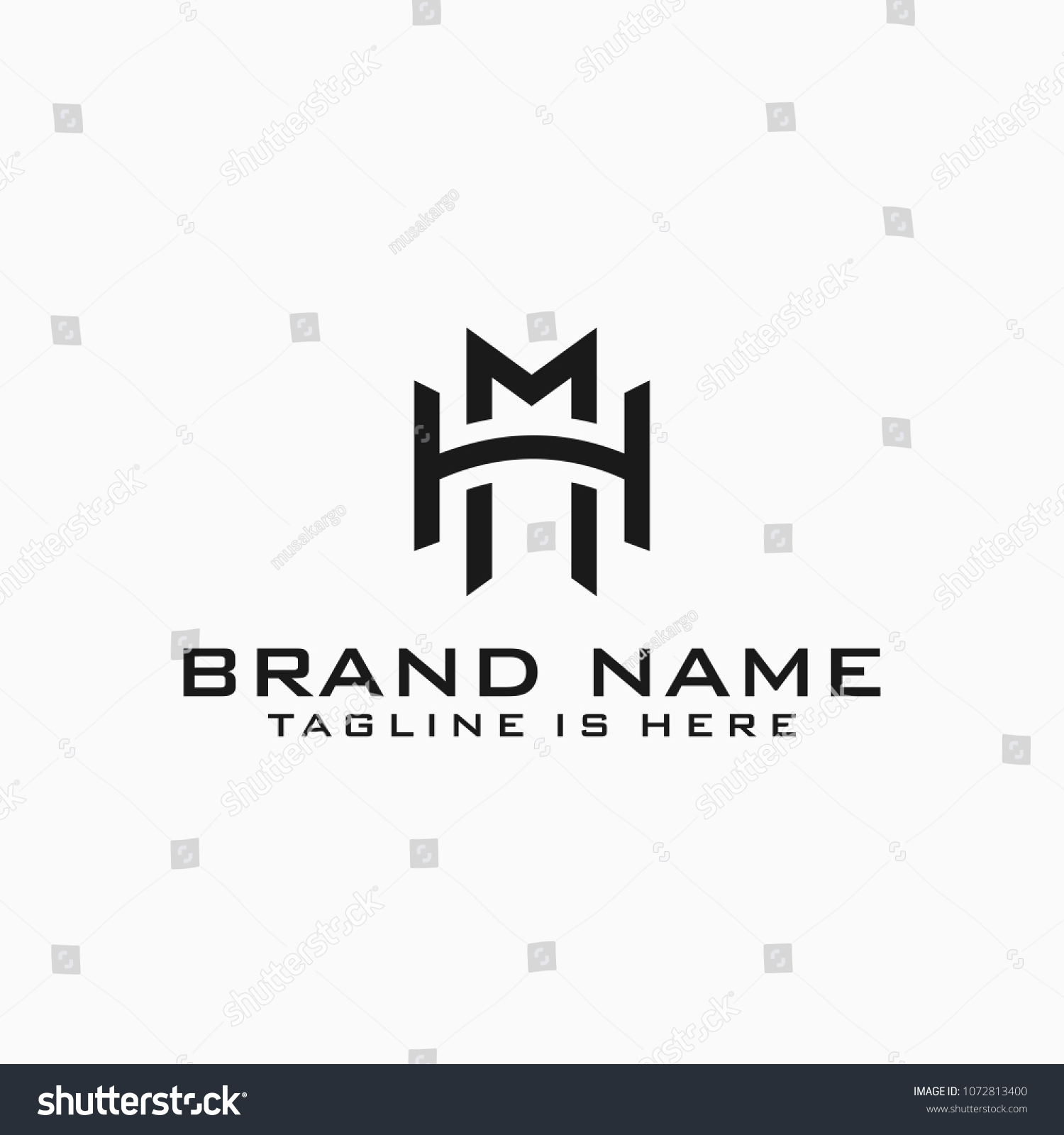 Letter H M Logo Icon Design Stock Vector (Royalty Free) 1072813400