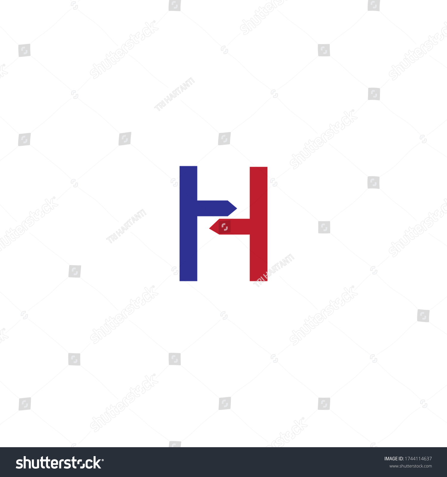 Letter H New Logo Vector Stock Vector (Royalty Free) 1744114637