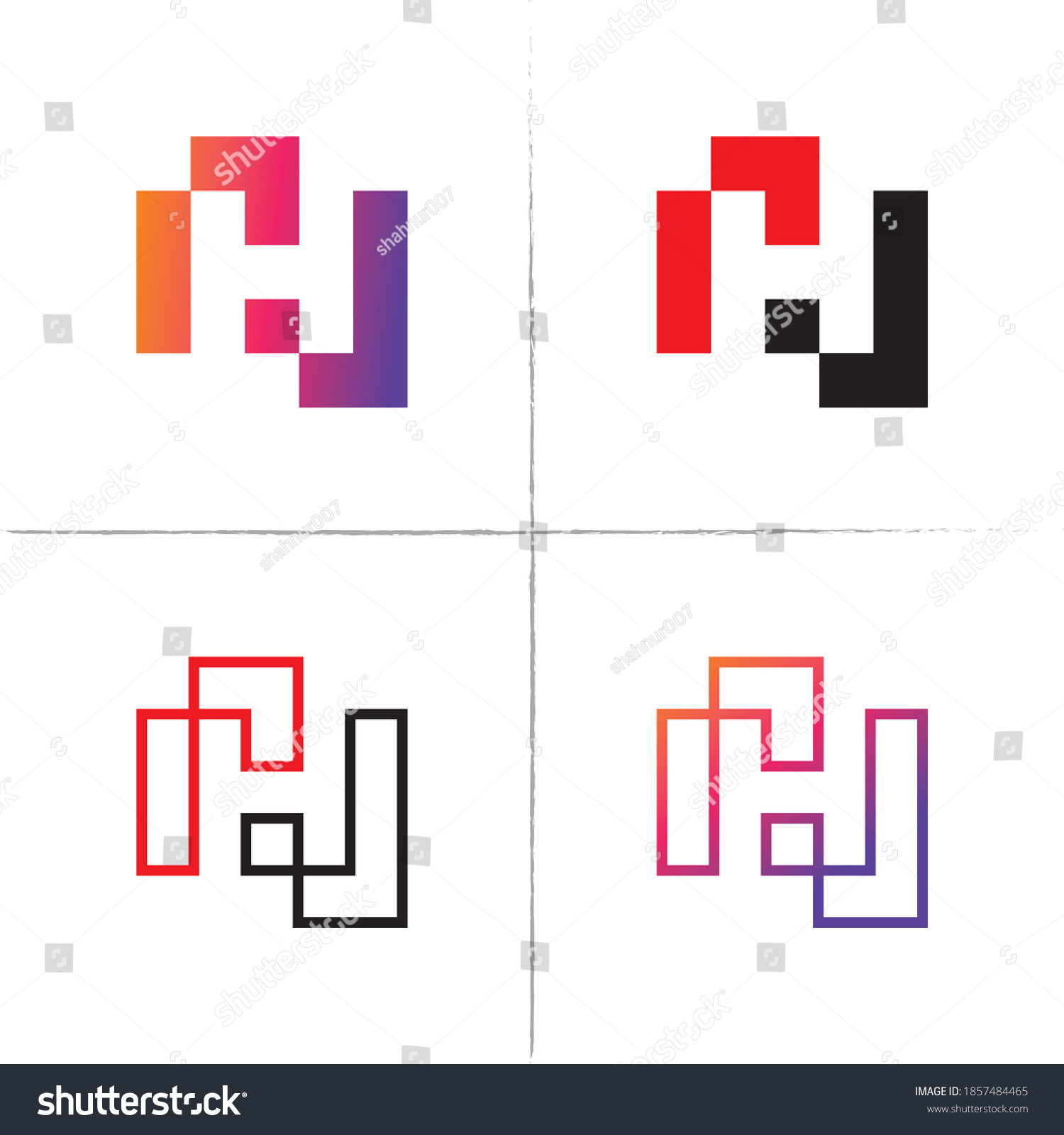 Letter H Pixel Logo Vector Stock Vector (Royalty Free) 1857484465 ...