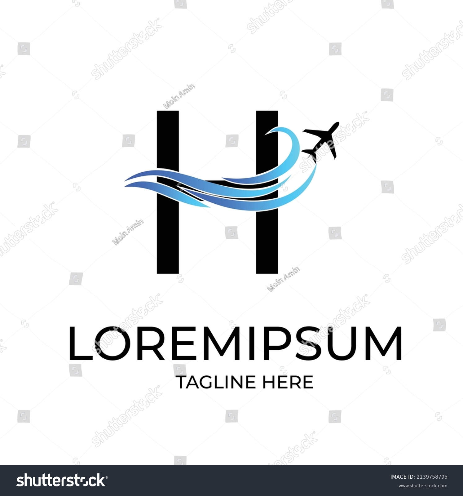 Letter H Plane Flight Logo Stock Vector (Royalty Free) 2139758795 ...
