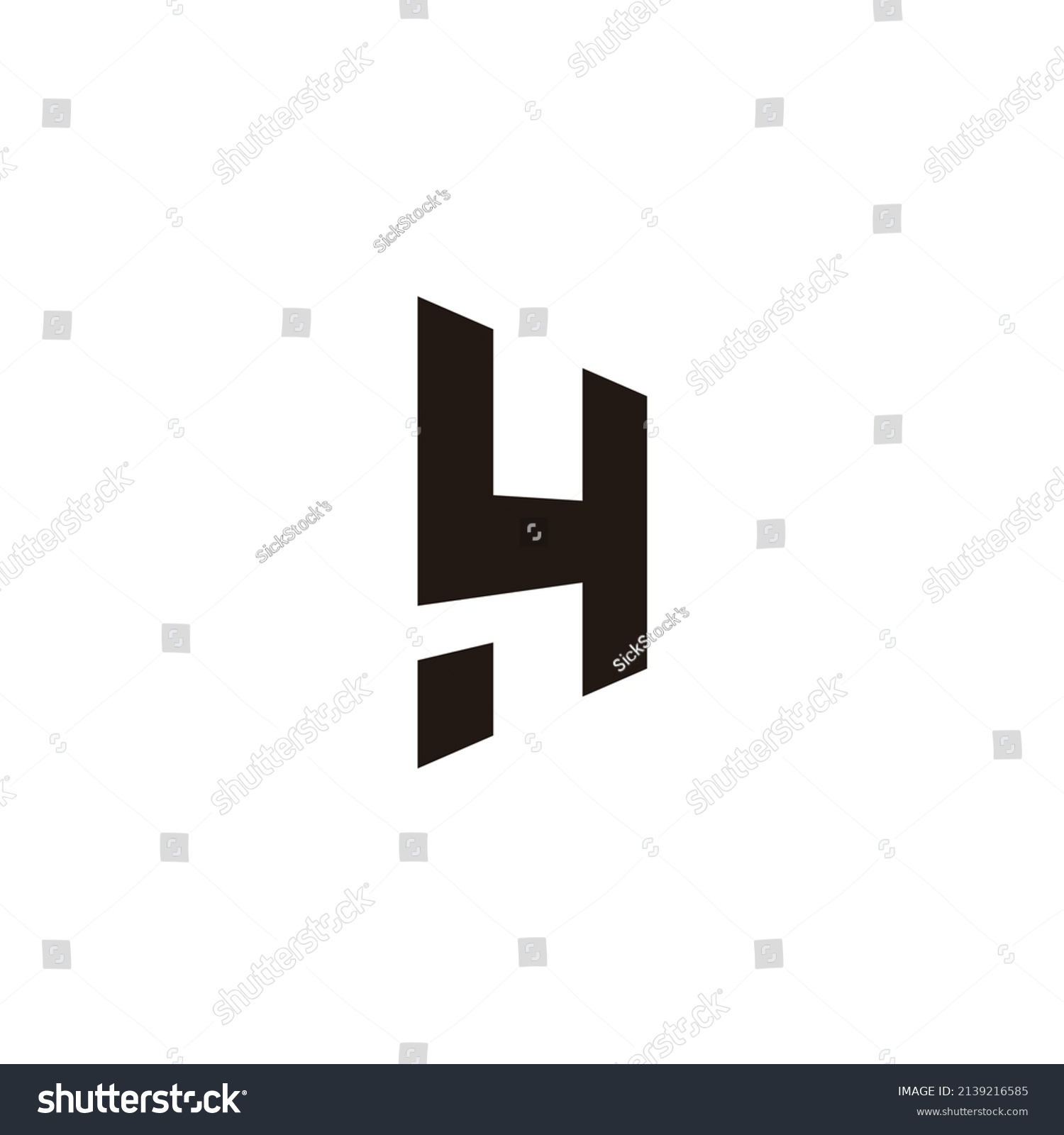 Letter H 4 Simple Geometric Logo Stock Vector (Royalty Free) 2139216585 ...