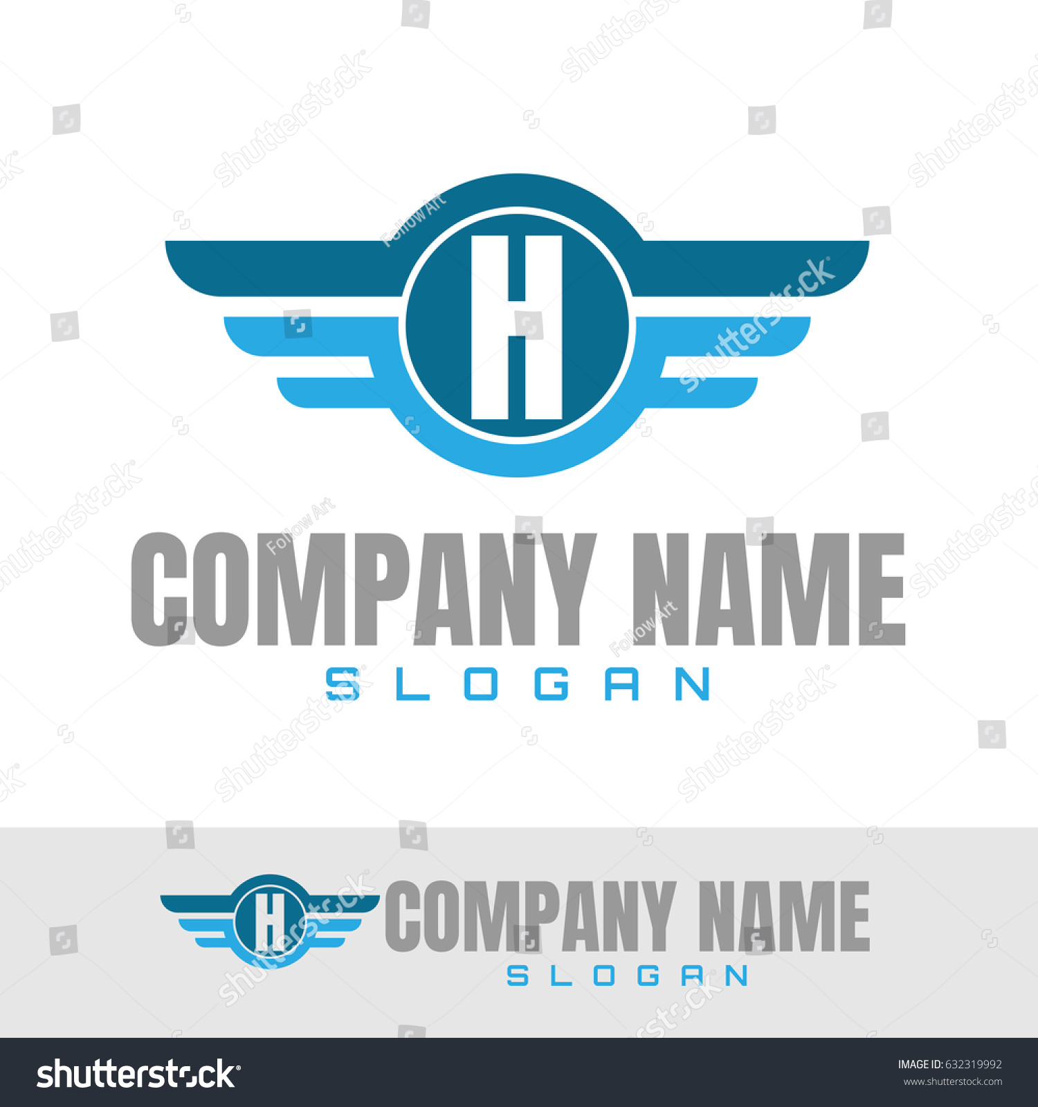 Letter H Wings Logo Design Template Stock Vector (Royalty Free ...