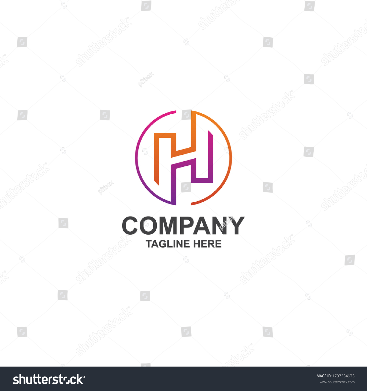 Letter H Circle Logo Design Vector Stock Vector (Royalty Free) 1737334973
