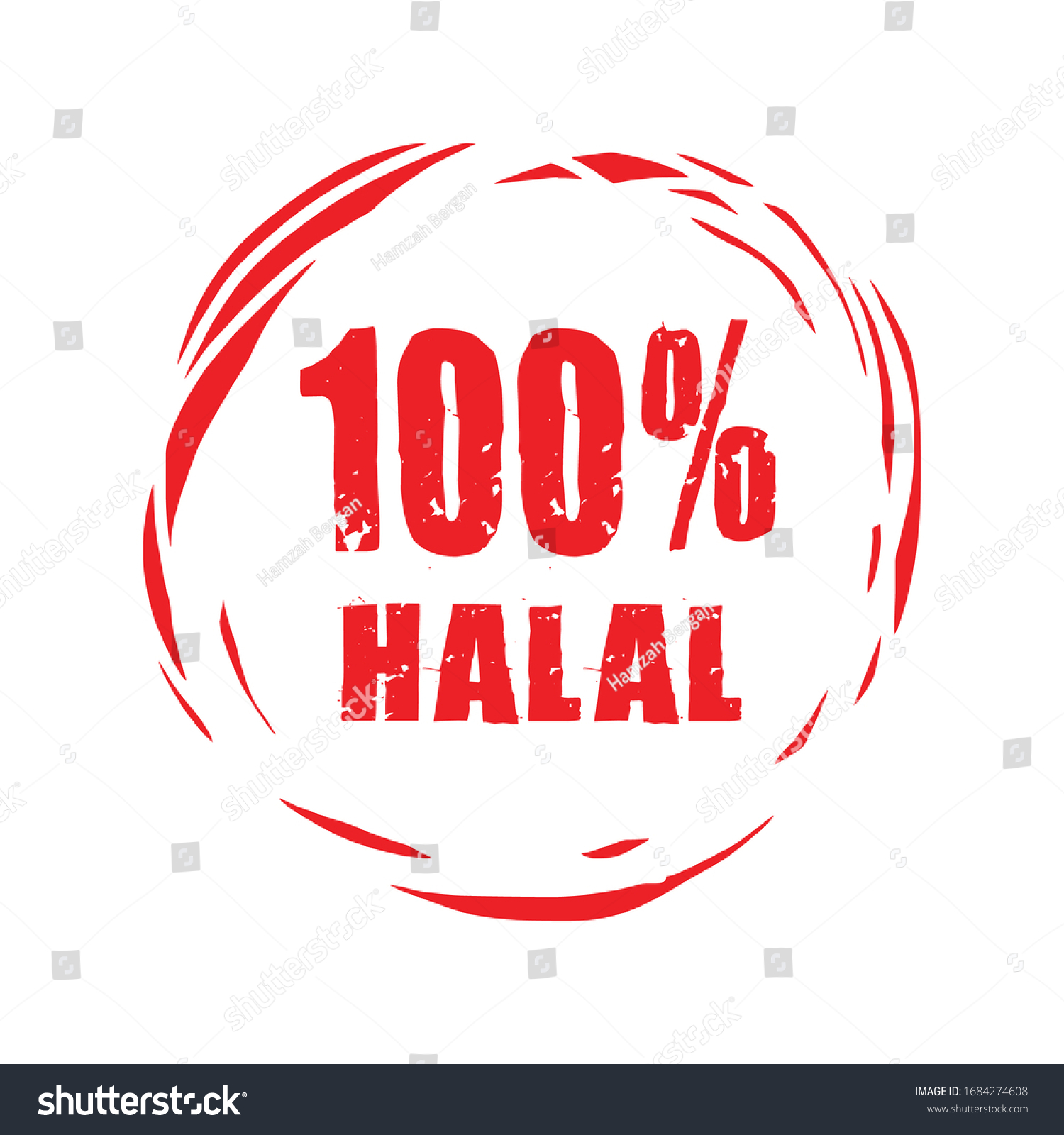 Letter 100 Halal Logo Vector Stock Vector (Royalty Free) 1684274608