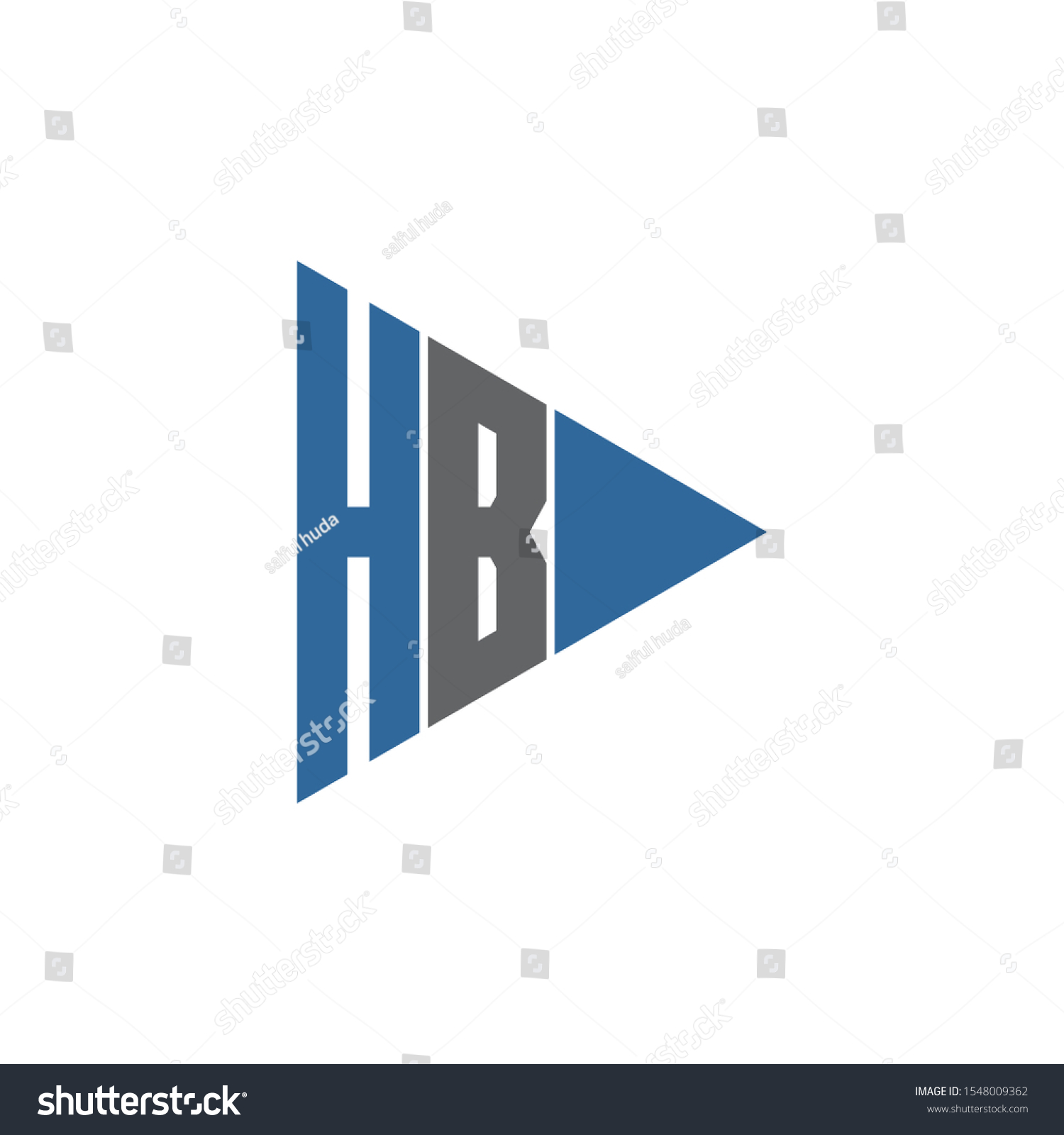 Letter Hb Simple Triangle Logo Icon Stock Vector (Royalty Free) 1548009362