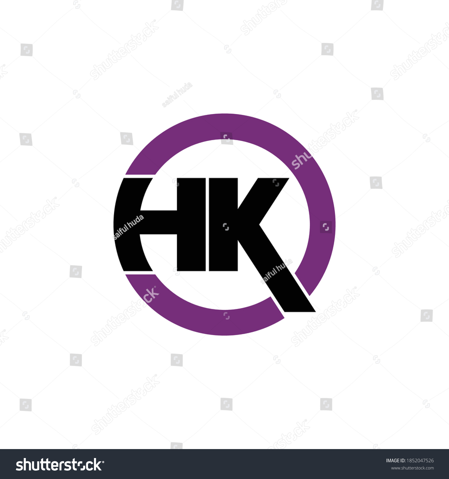 Letter Hk Circle Logo Design Vector Stock Vector (Royalty Free) 1852047526