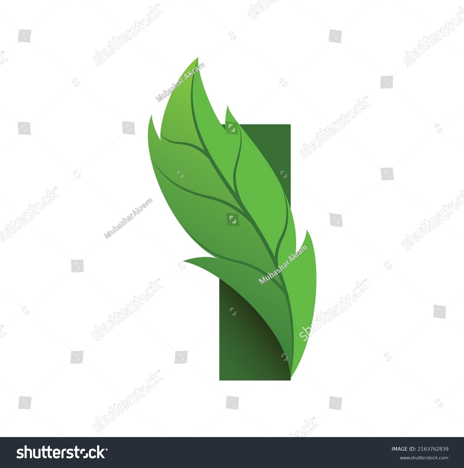 Letter Leaf Logo Design Vector Stock Vector (Royalty Free) 2163762839 ...
