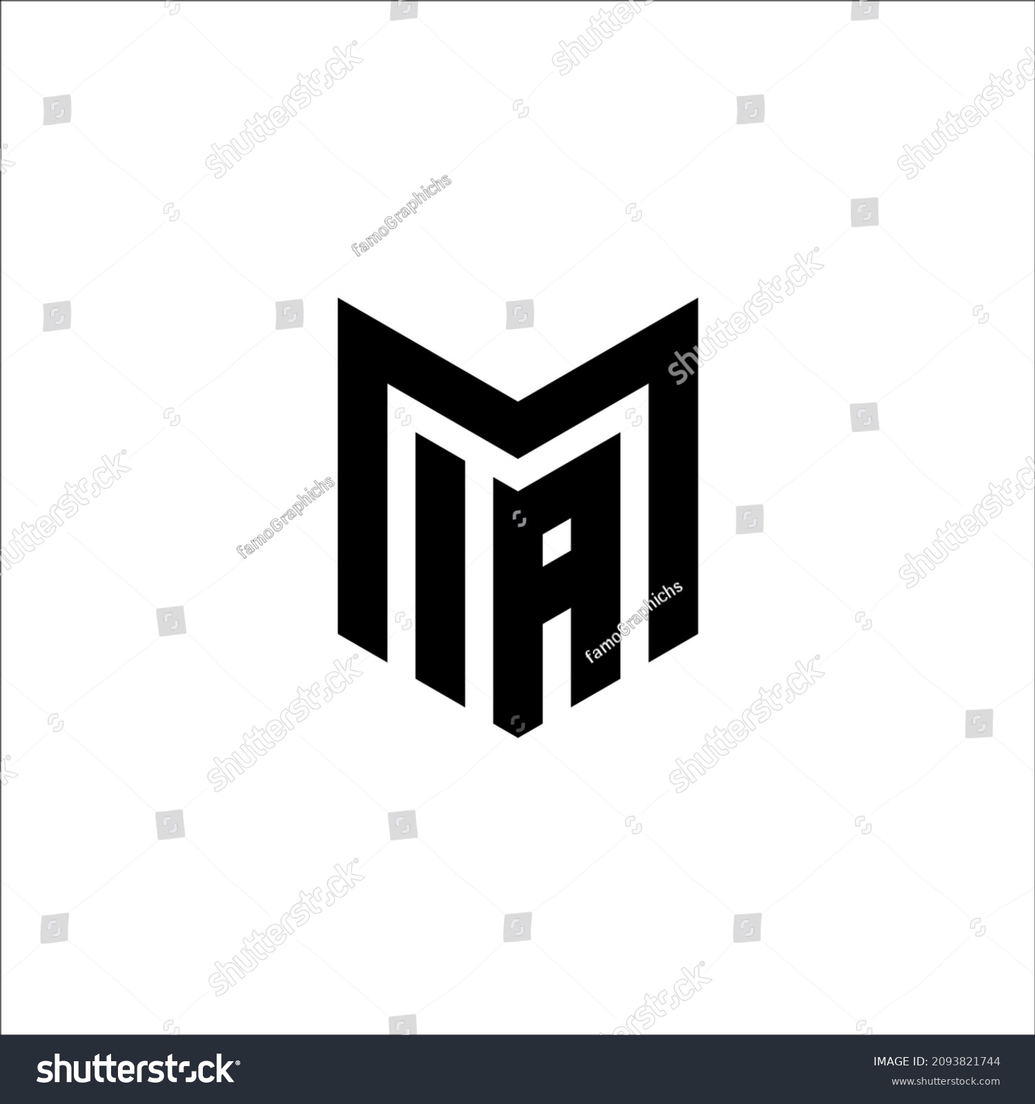 Letter Iam Logo Design Vector Stock Vector (Royalty Free) 2093821744 ...