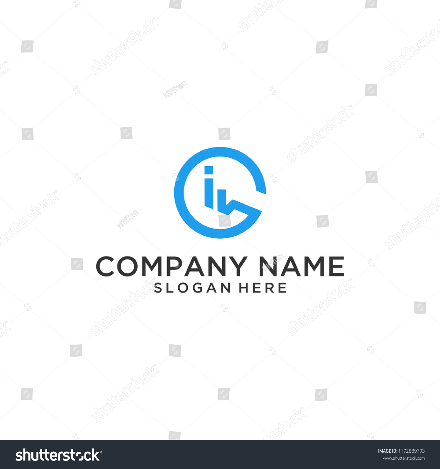 Letter Ig Logo Design Stock Vector (Royalty Free) 1172889793