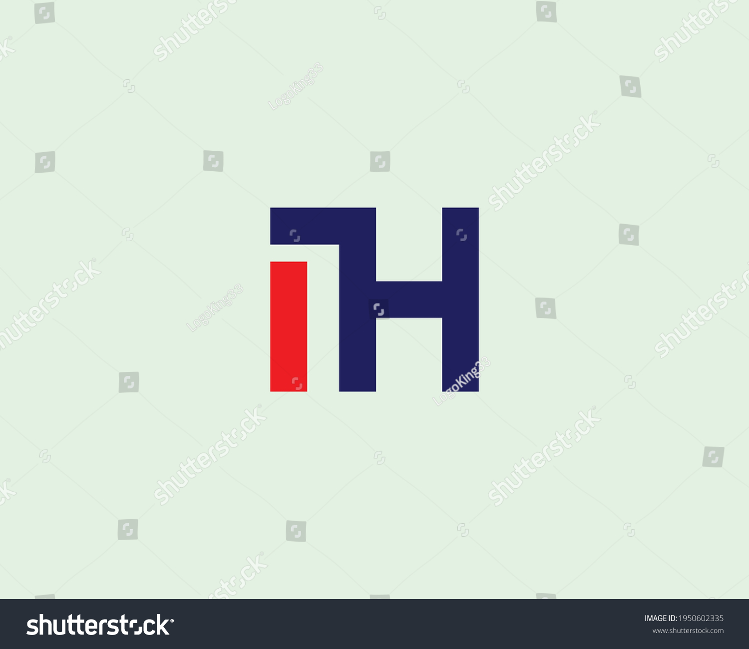Letter Ih Logo Design Vector Template Stock Vector (Royalty Free ...