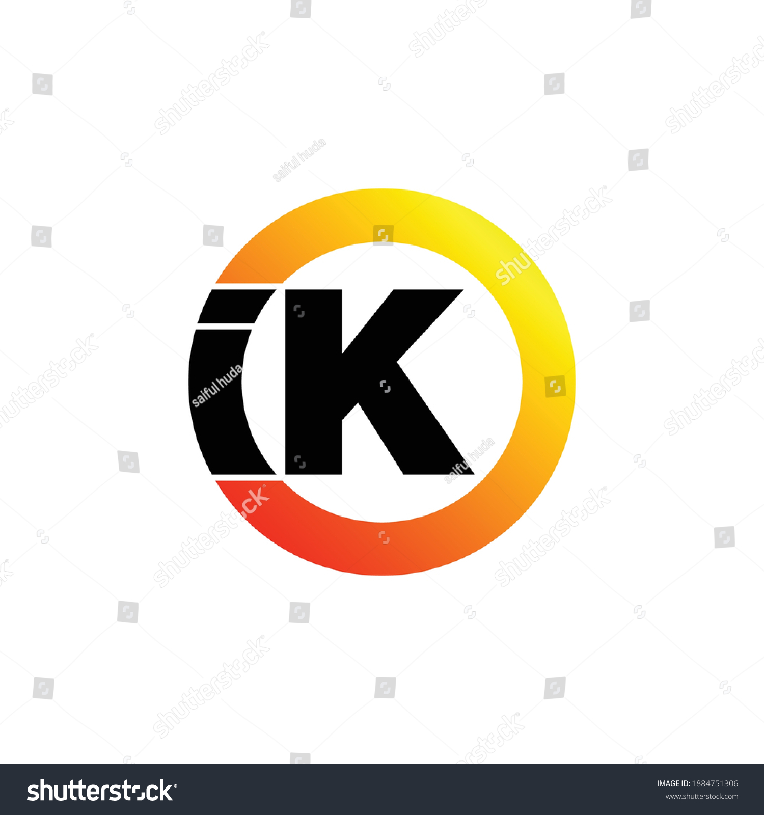Letter Ik Circle Logo Design Vector Stock Vector (Royalty Free ...