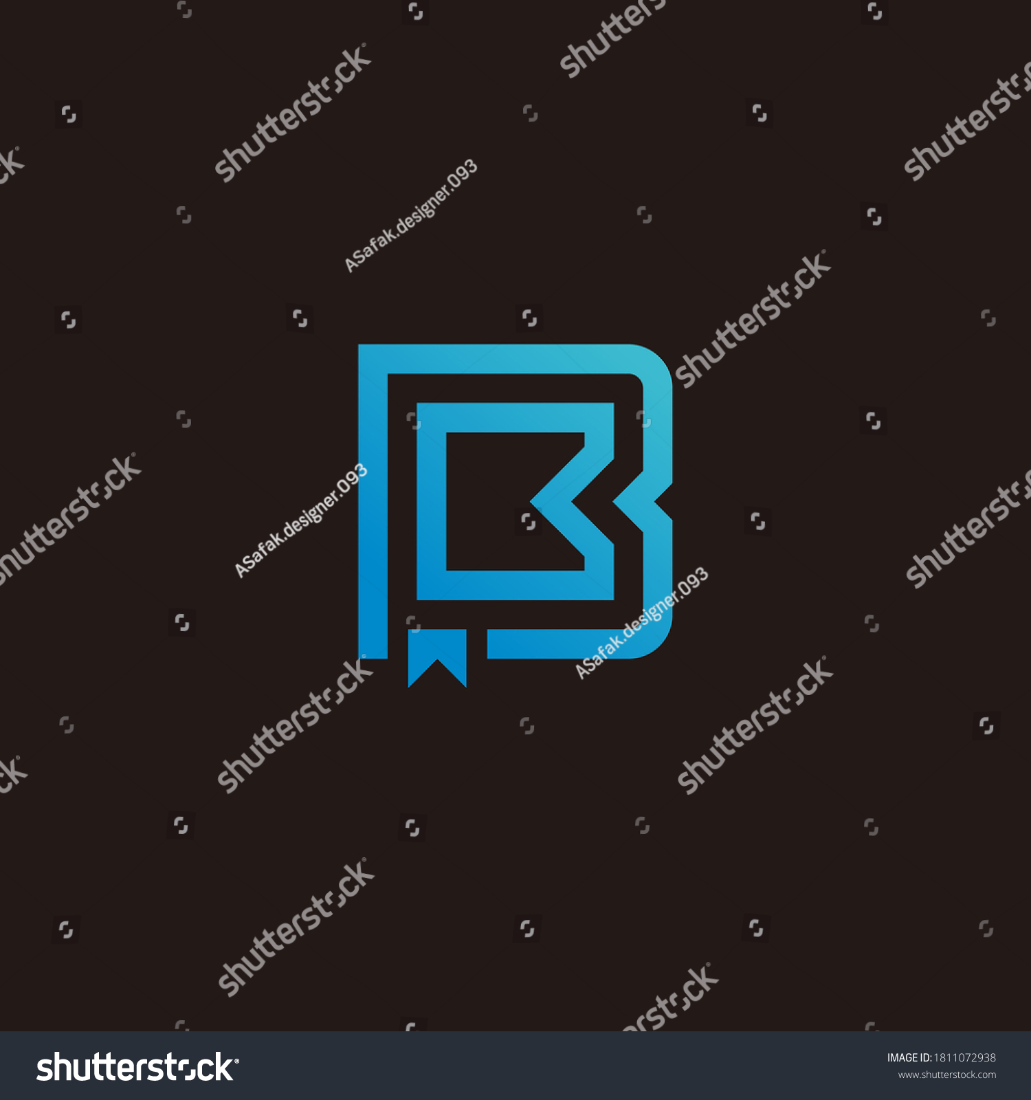 Letter Initial B Book Logo Design Stock Vector (Royalty Free ...