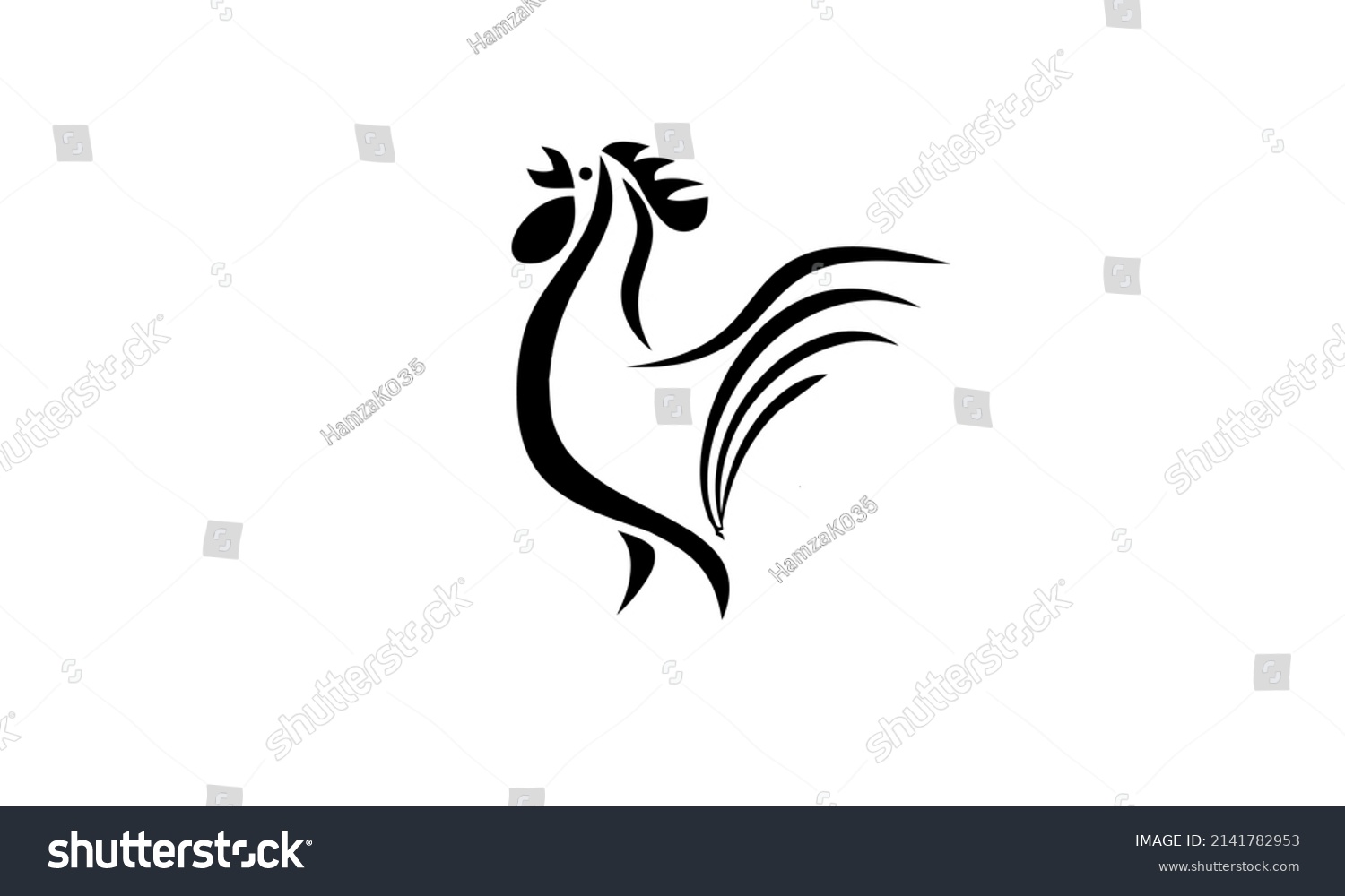 Letter Initial Roaster Hen Vector Logo Stock Vector (Royalty Free ...