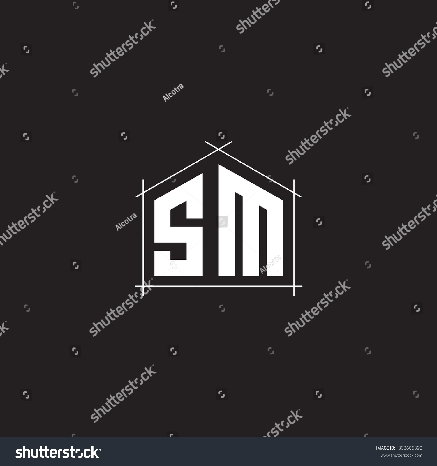 Letter Initial Sm Logo Icon Design Stock Vector (Royalty Free) 1803605890