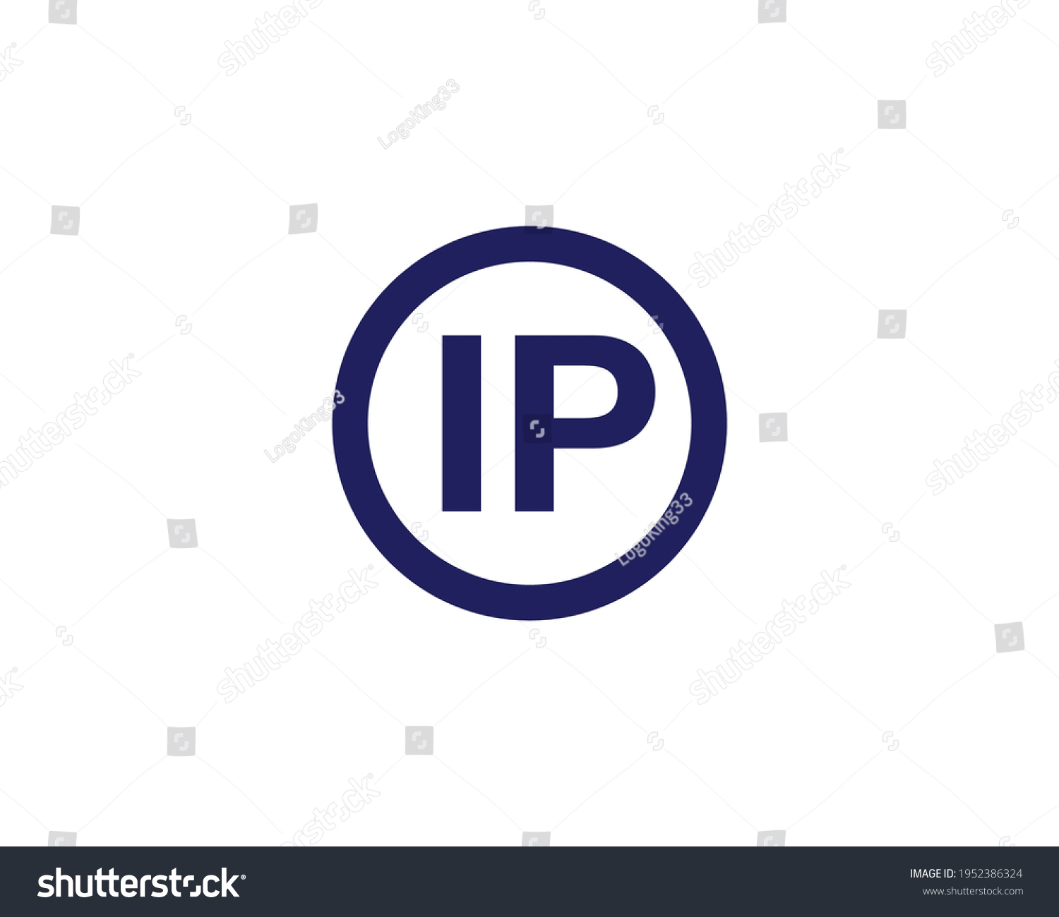 Letter Ip Logo Design Vector Template Stock Vector (Royalty Free ...