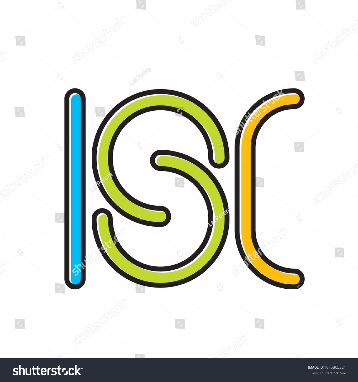 Letter Isc Vector Icon Isolated On Stock Vector (Royalty Free) 1875865321