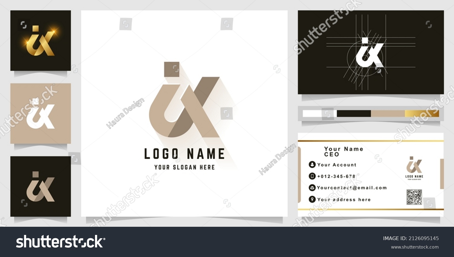 Letter Ix Monogram Logo Design Stock Vector (Royalty Free) 2126095145