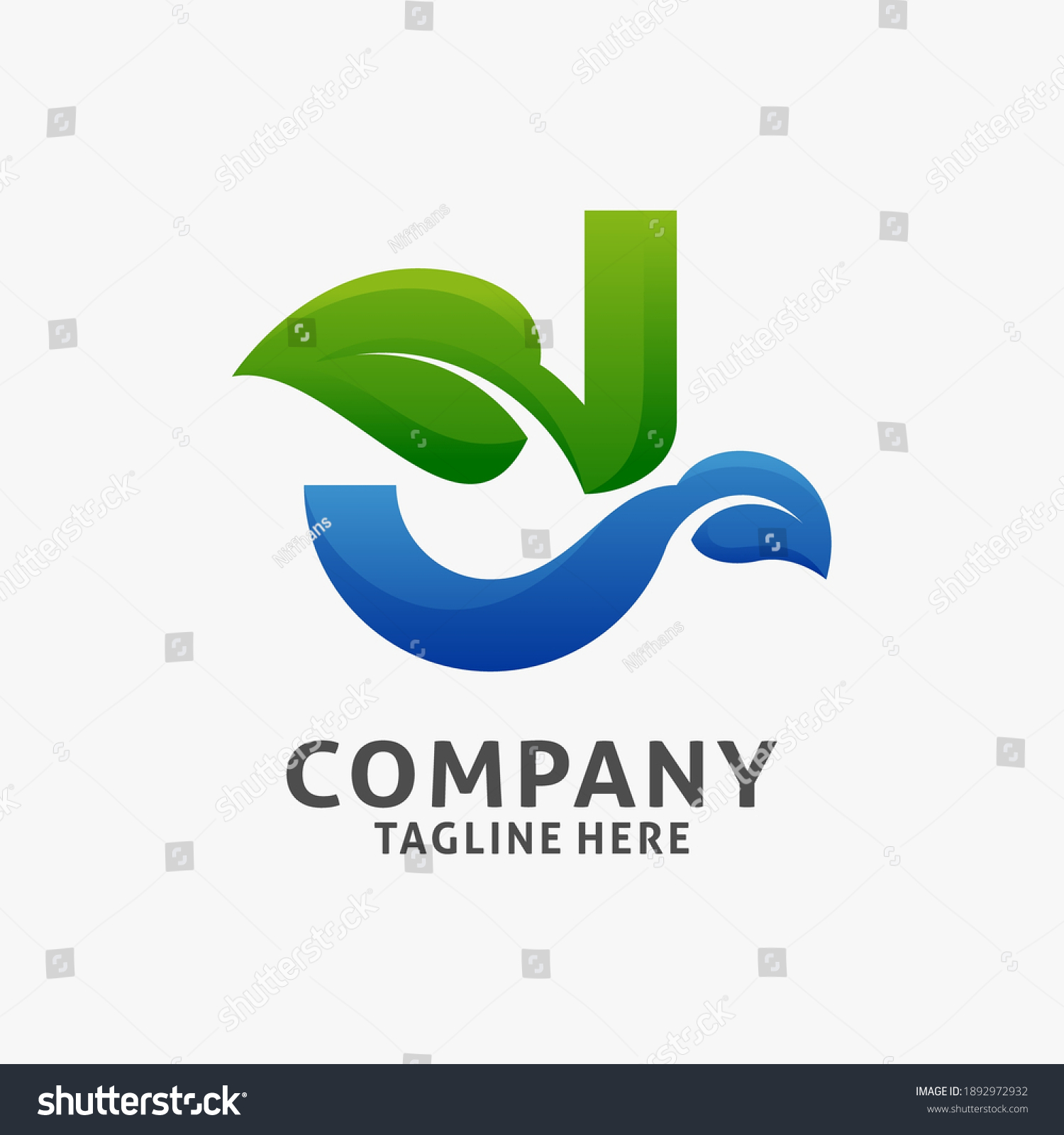 Letter J Leaf Logo Design Stock Vector (Royalty Free) 1892972932 ...