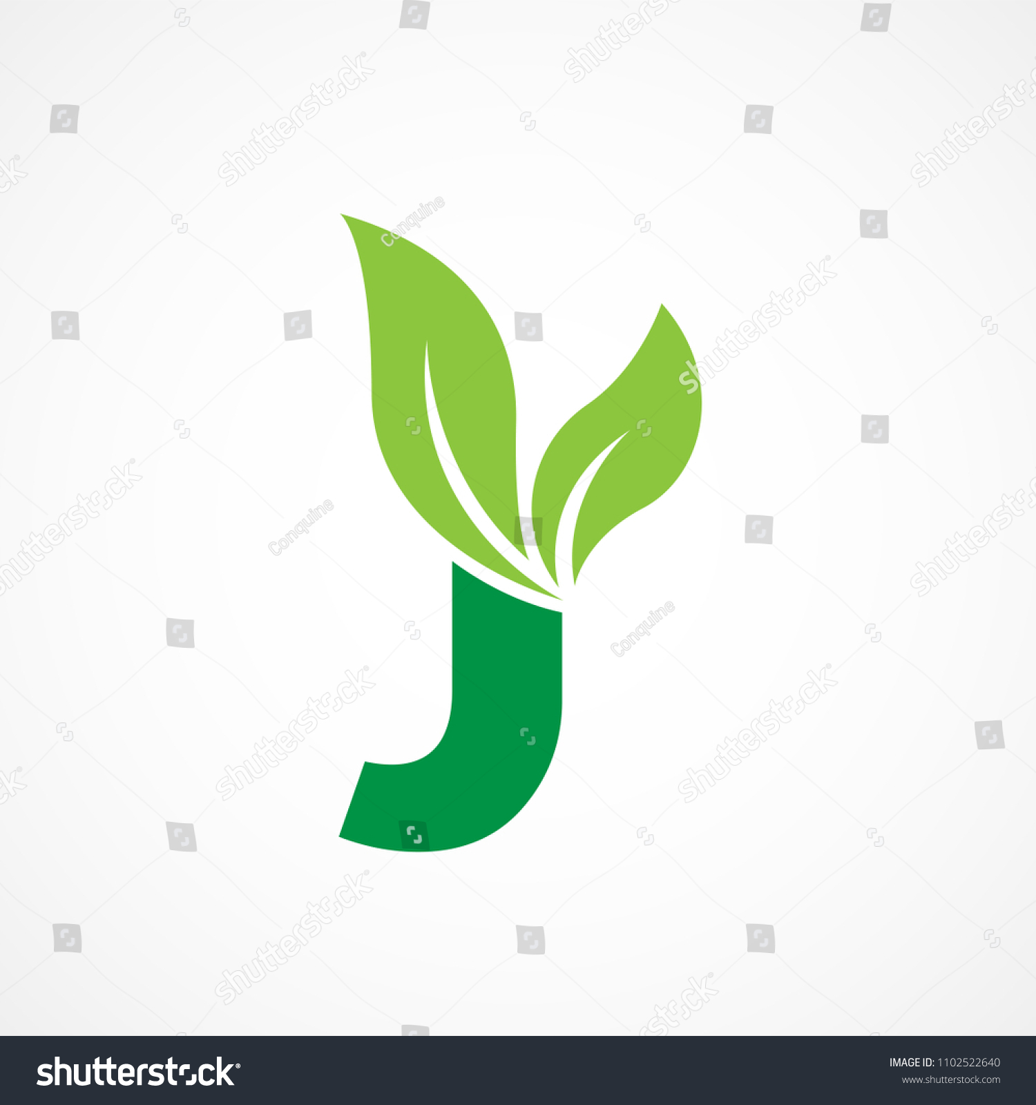 Letter J Leaf Logo Vector Design Stock Vector (Royalty Free) 1102522640