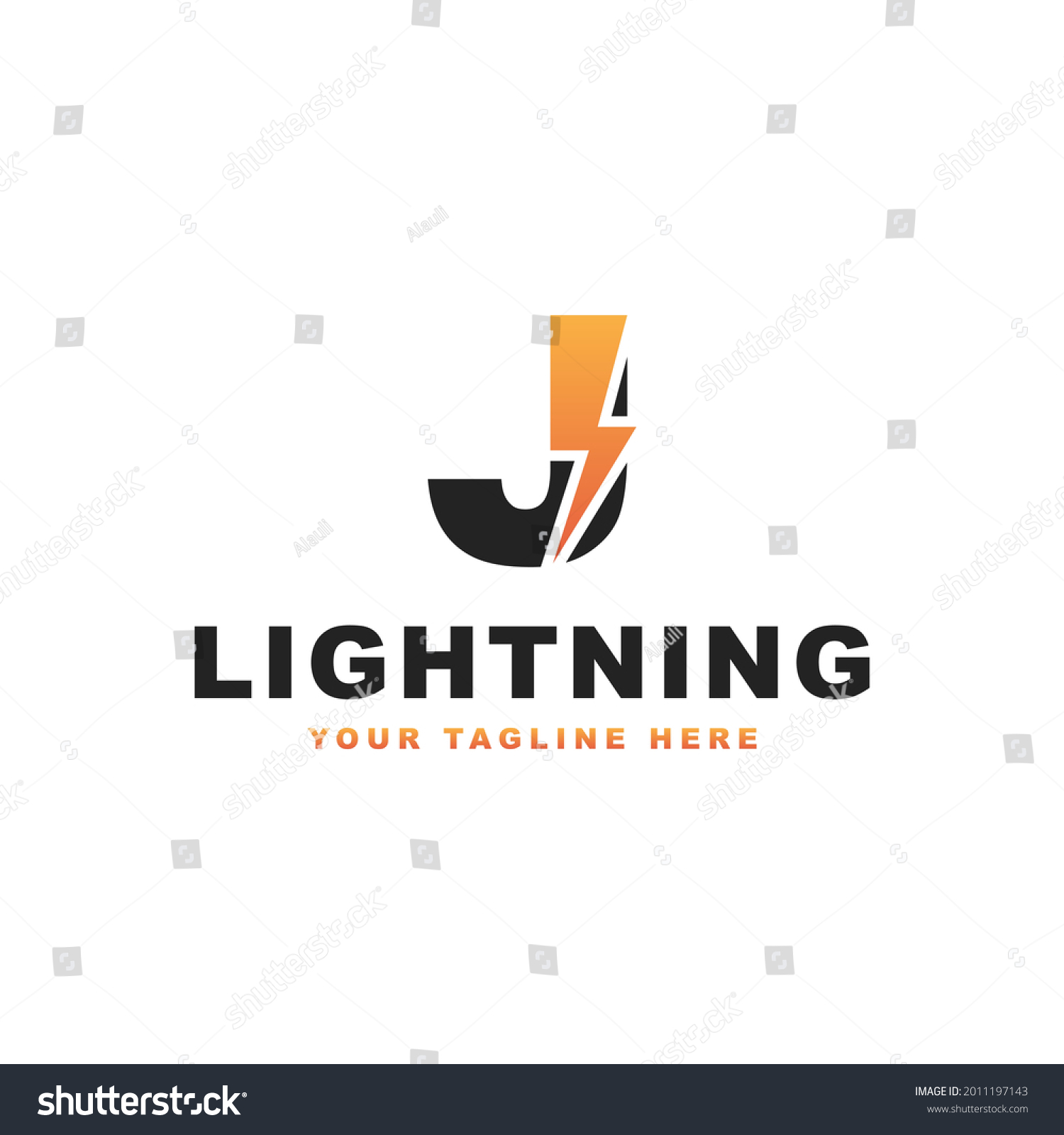 Letter J Lightning Logo Design Template Stock Vector (Royalty Free ...